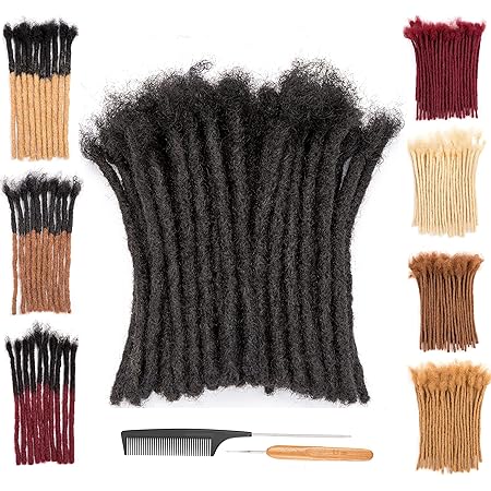 Amazon.com : 6 Inch Loc Extensions Human Hair 30 Strands 0.6cm ...