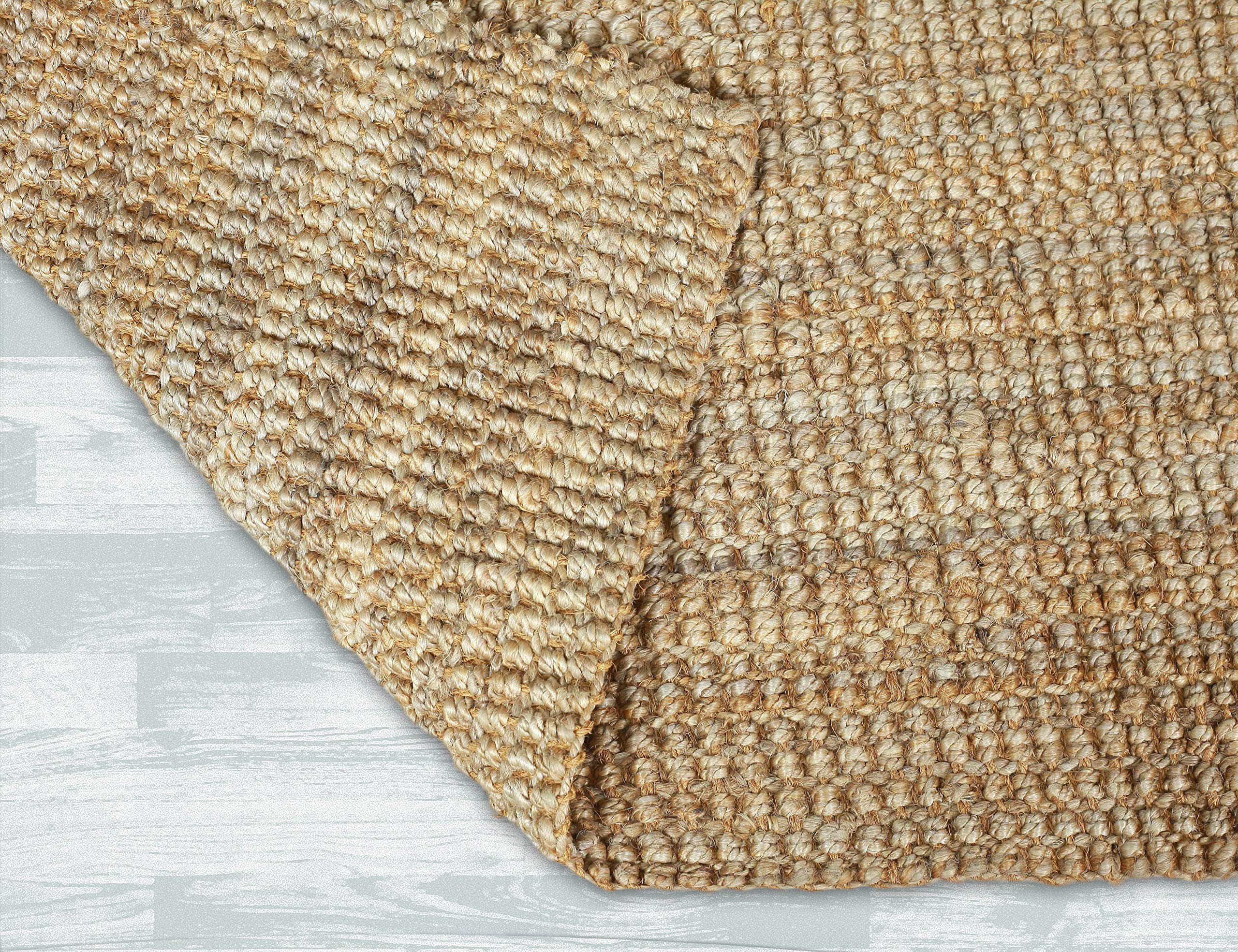 Irongate Classic Jute Solid Handwoven Reversible Ribbed Jute Area Rug ...