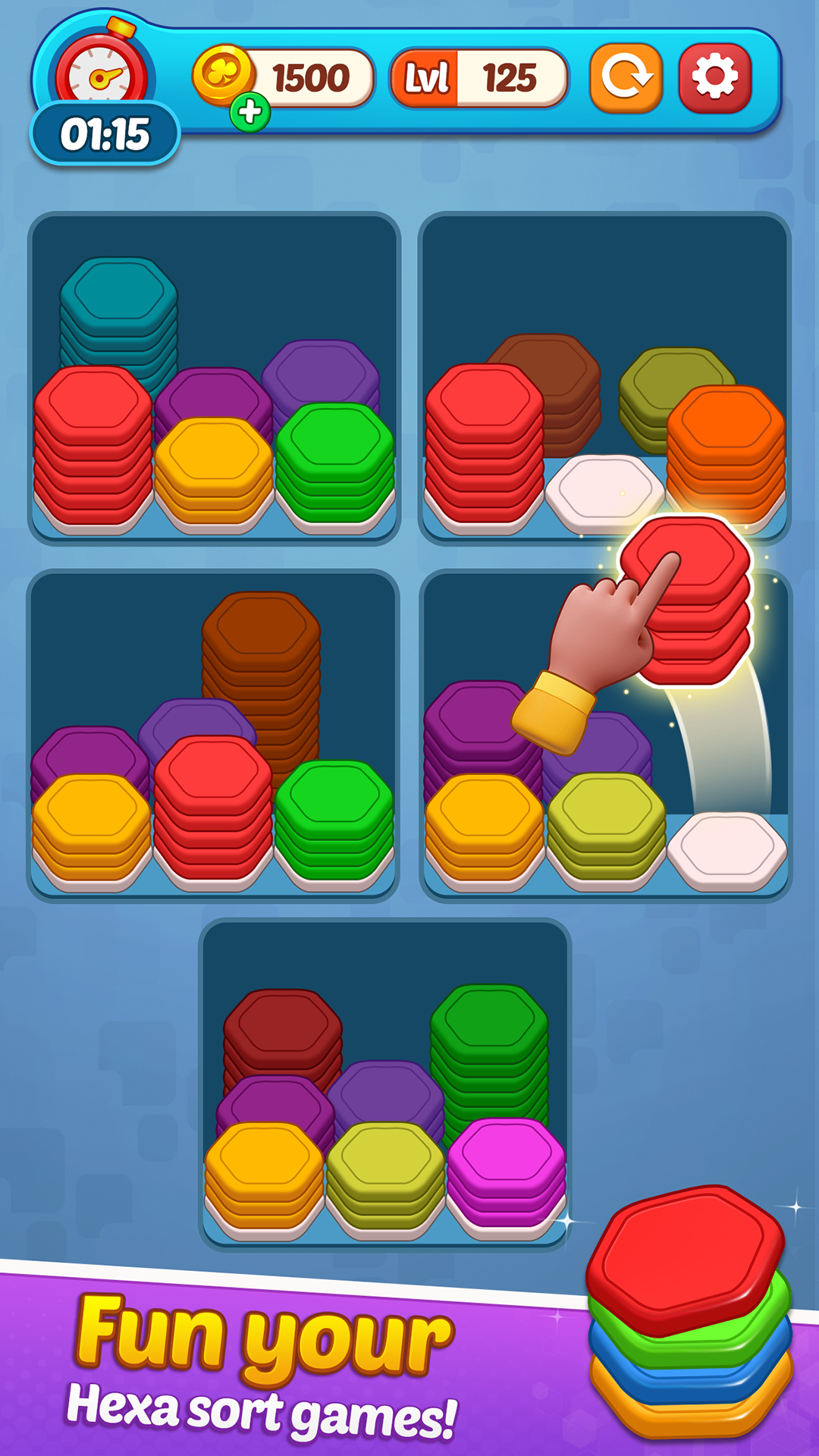 Hexa Stack - Sorting Puzzle 3D - App on Amazon Appstore