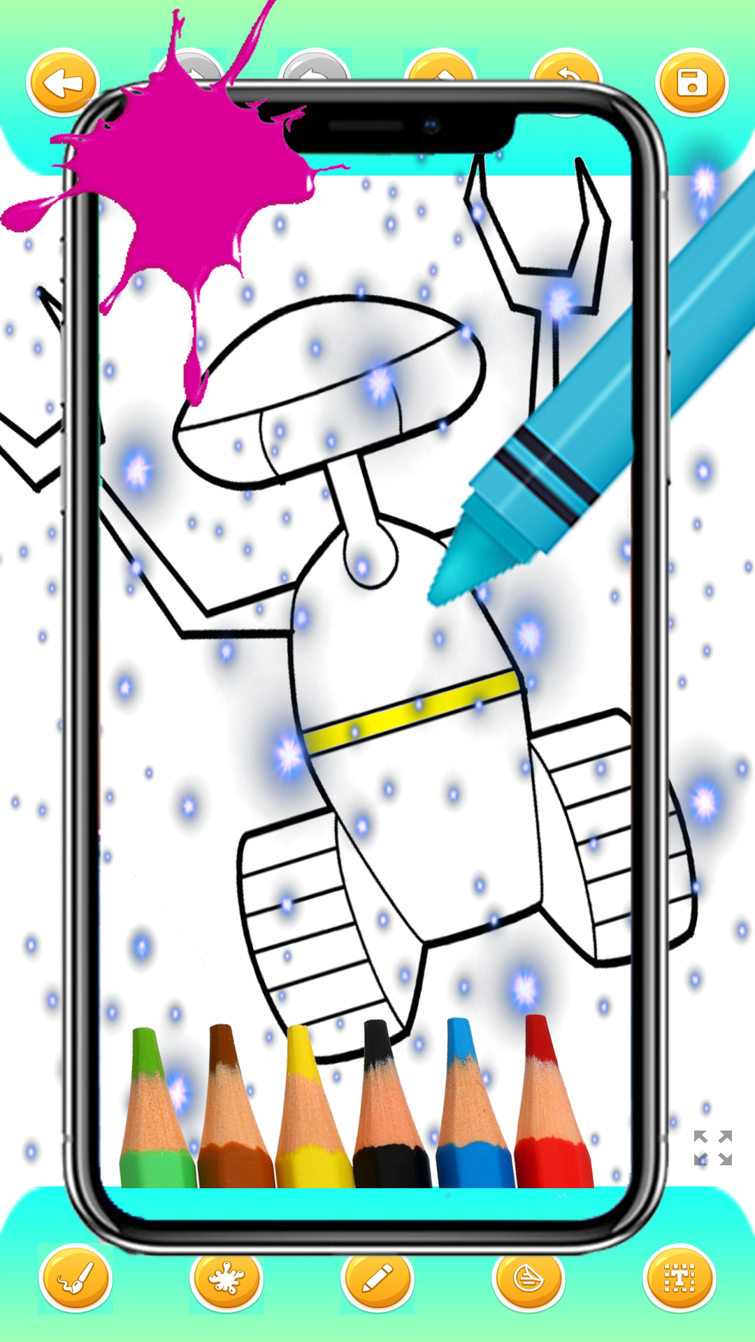 Glitter Robot Coloring Book For Kids - App on Amazon Appstore