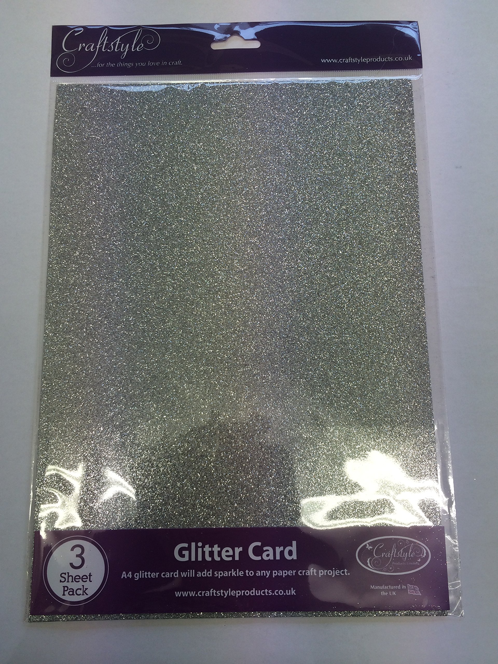A4 Silver Glitter Card : Amazon.co.uk: Stationery & Office Supplies