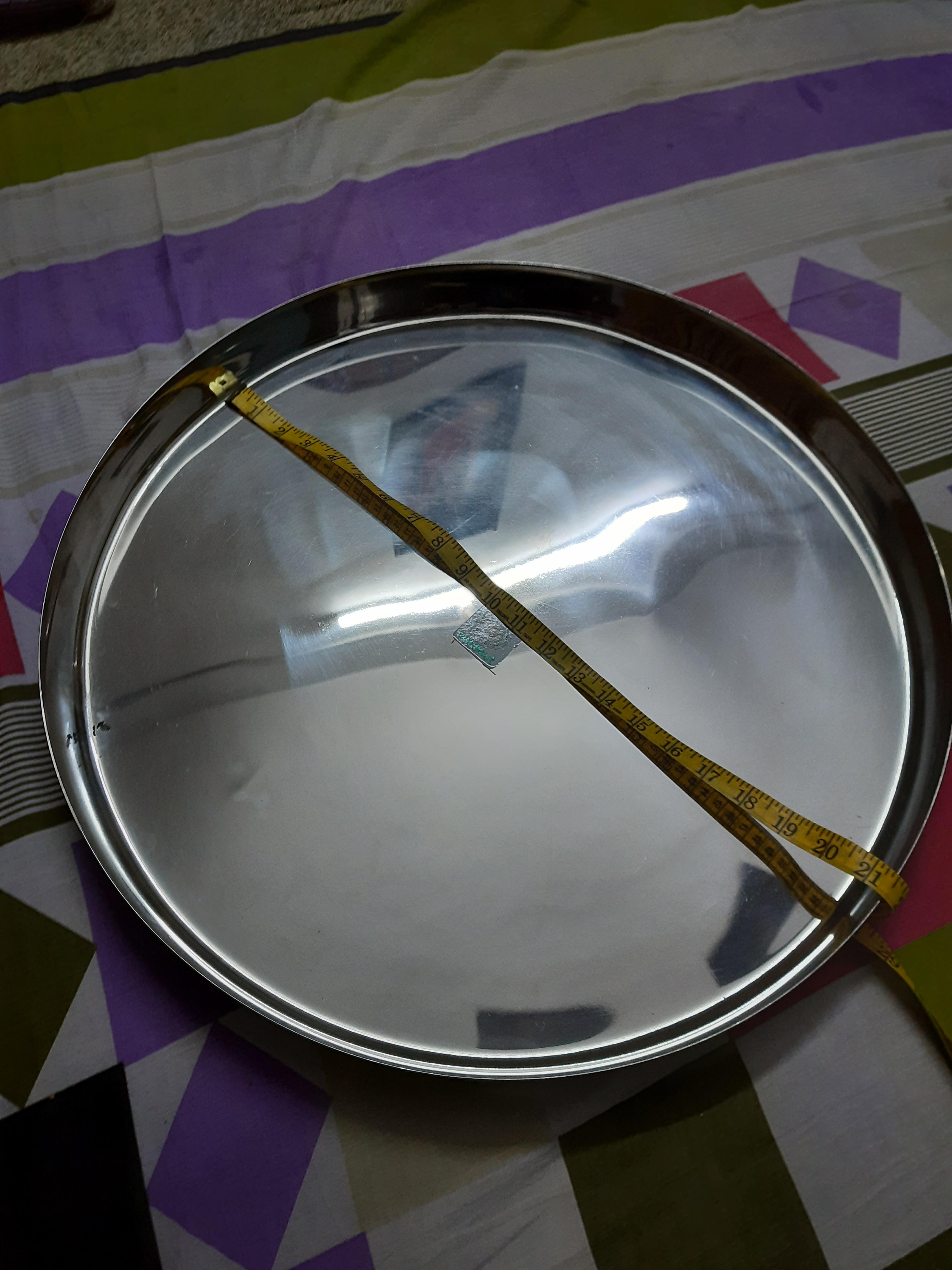 Buy coconut Stainless Steel 21 Guage Jumbo Thali/Kumcha/Dinner Plate ...