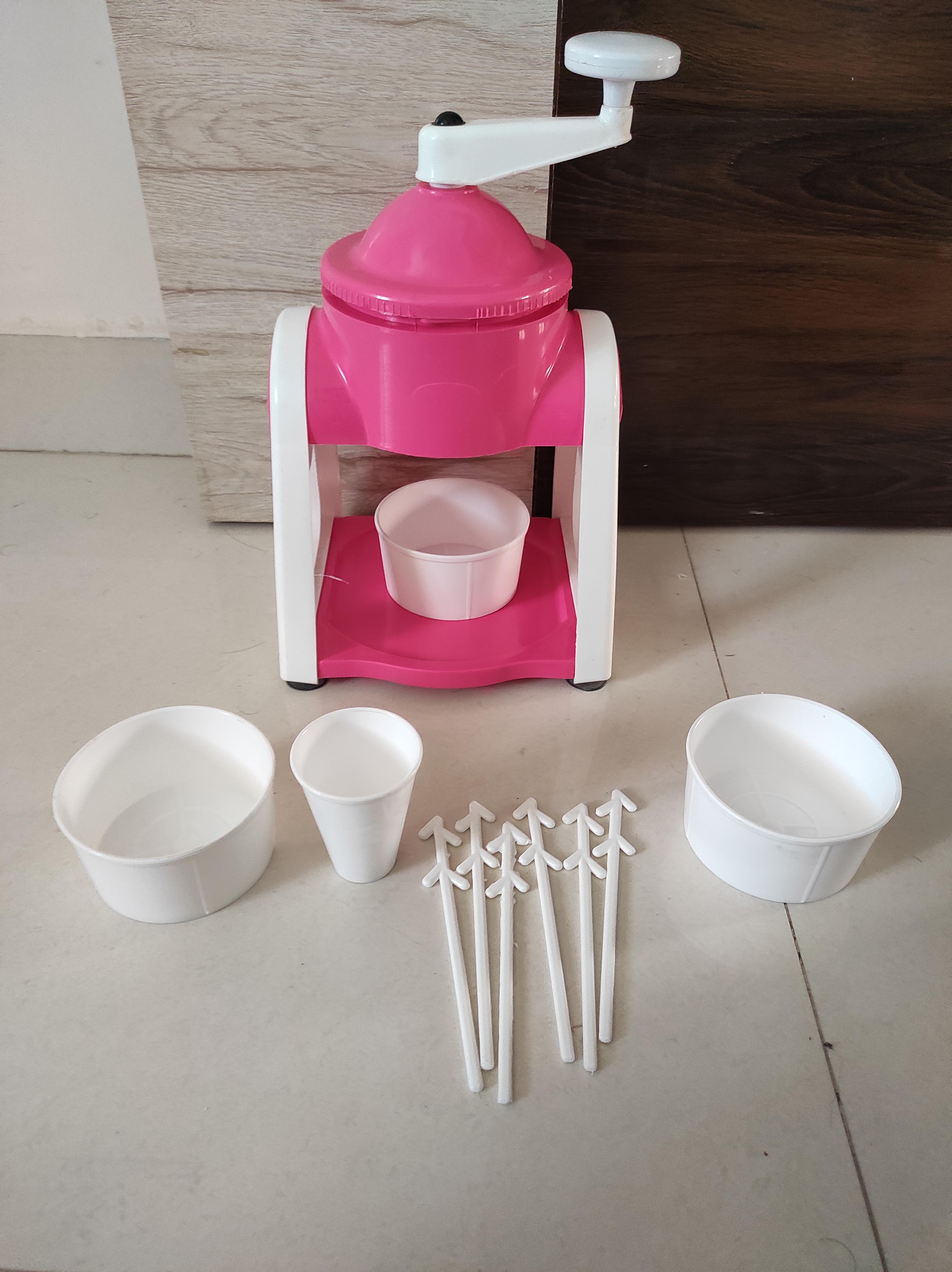 Maharaj Mall Handheld Ice Gola Maker Machine with Plastic Bowl Cup ...