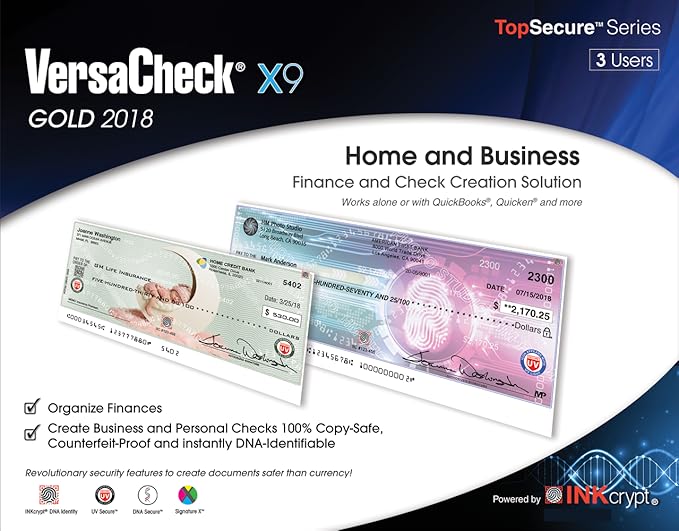 Amazon.com: VersaCheck X9 Gold 2018 – 3 Users : Software