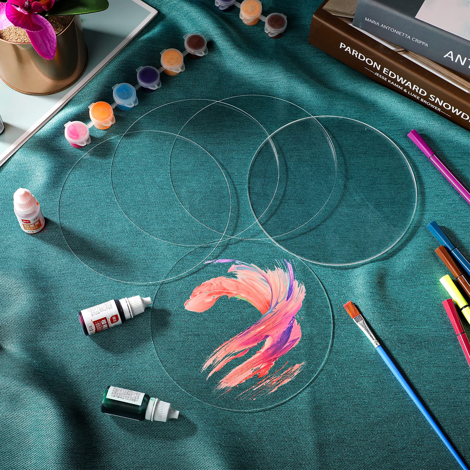 Snapklik.com : 10 Pcs 6 Inch Acrylic Blanks Ornament Round Clear ...