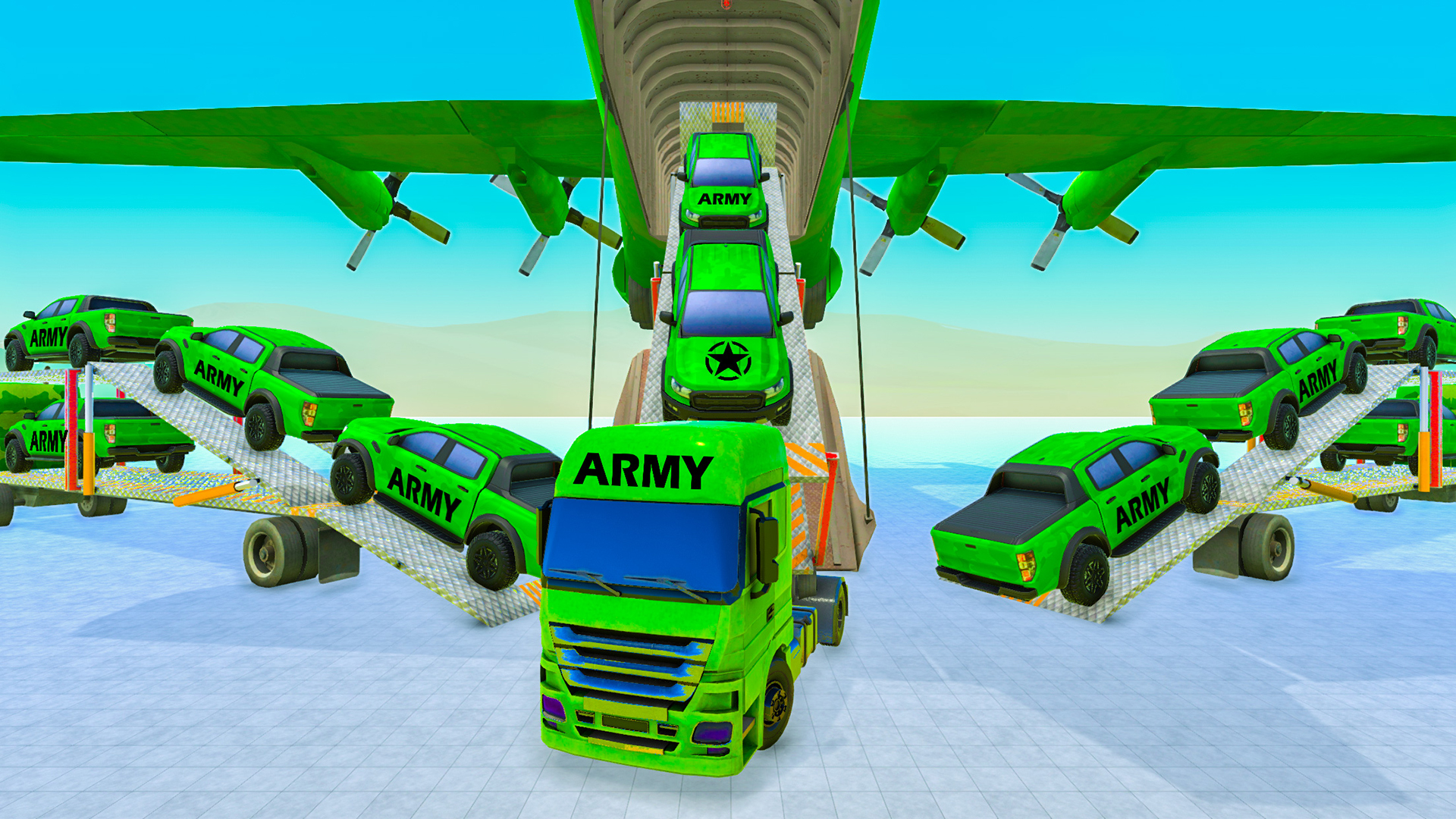 US Army Truck Driving Cargo Plane Transporter 3D Games – Military Train ...