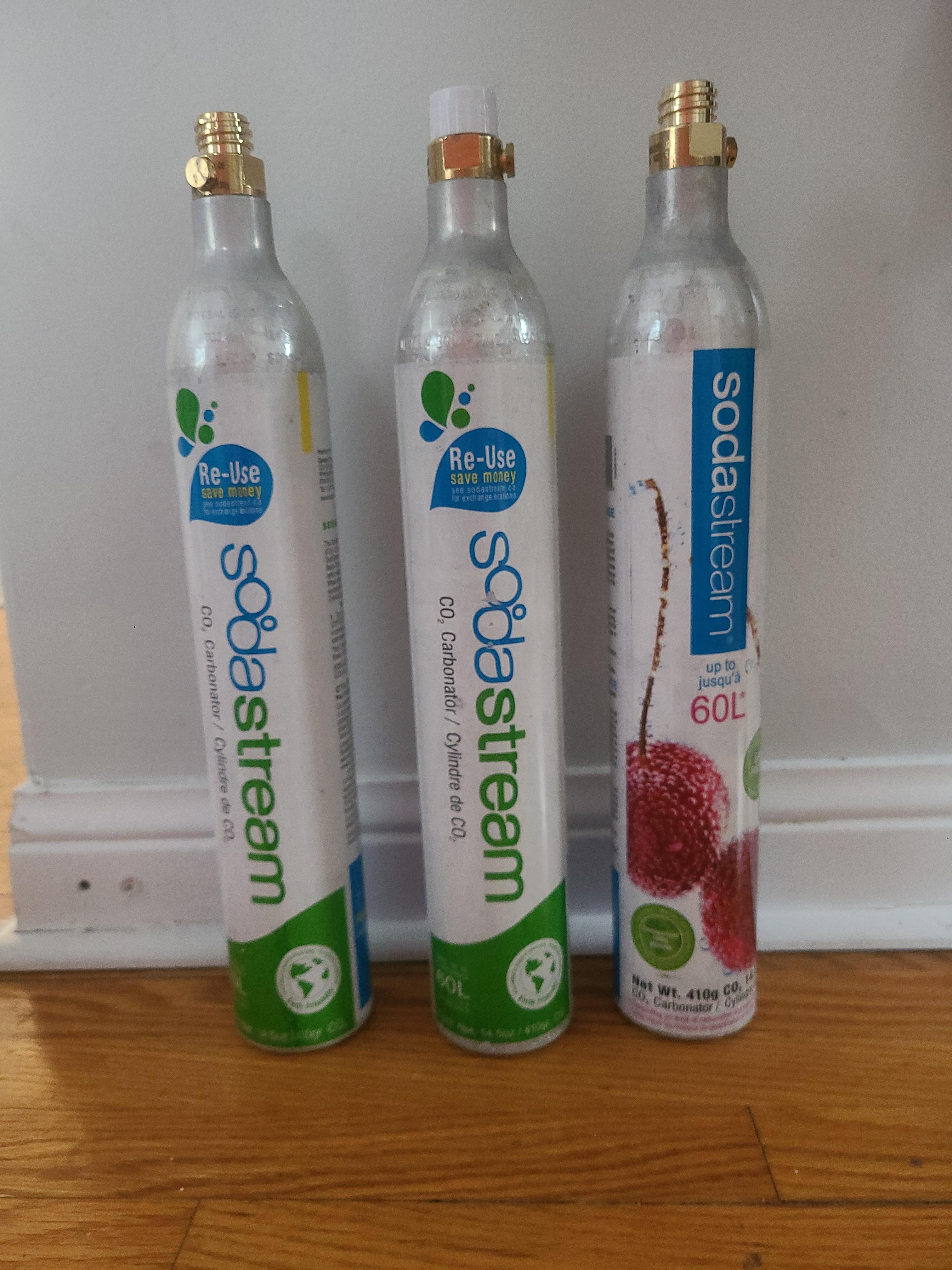 Sodastream - set of 3 co2 gas refill cylinders 60l for carbonating ...