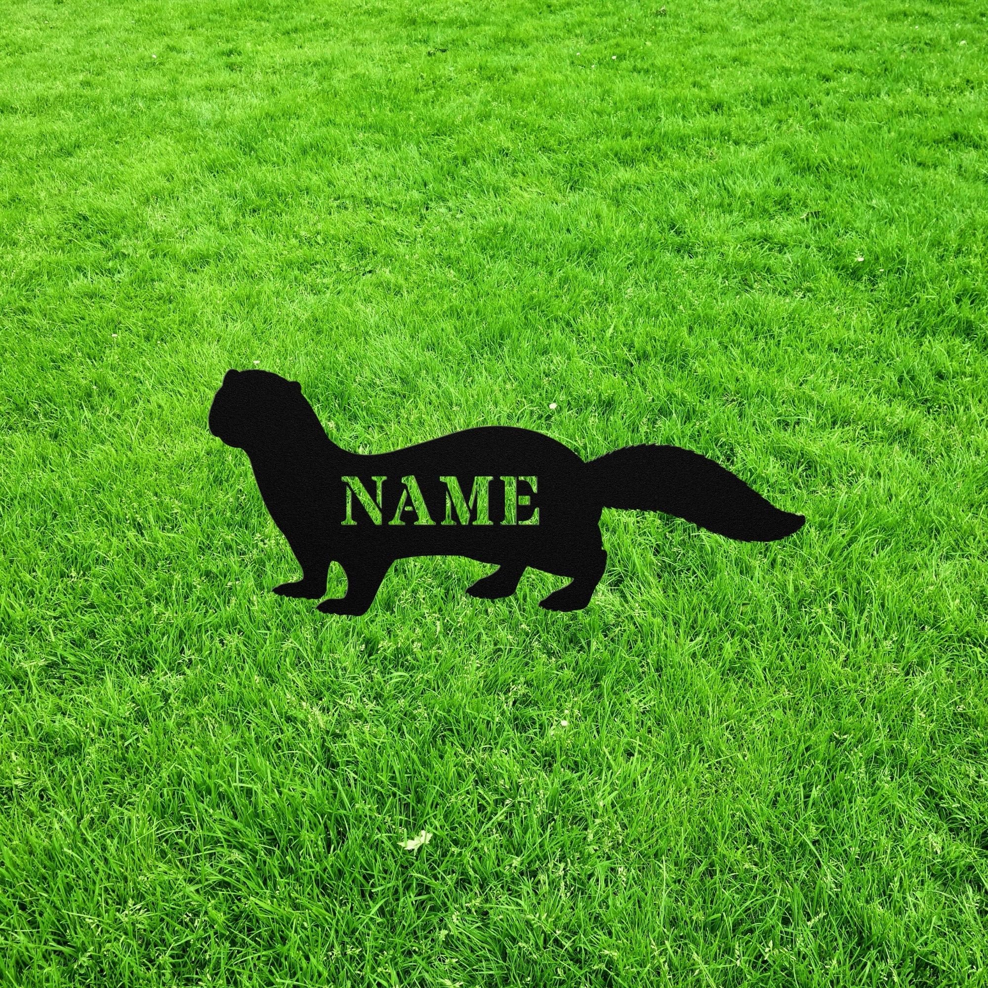 Amazon.com: Ferret Yard Statue Stake Custom Metal Outdoor Garden Art ...