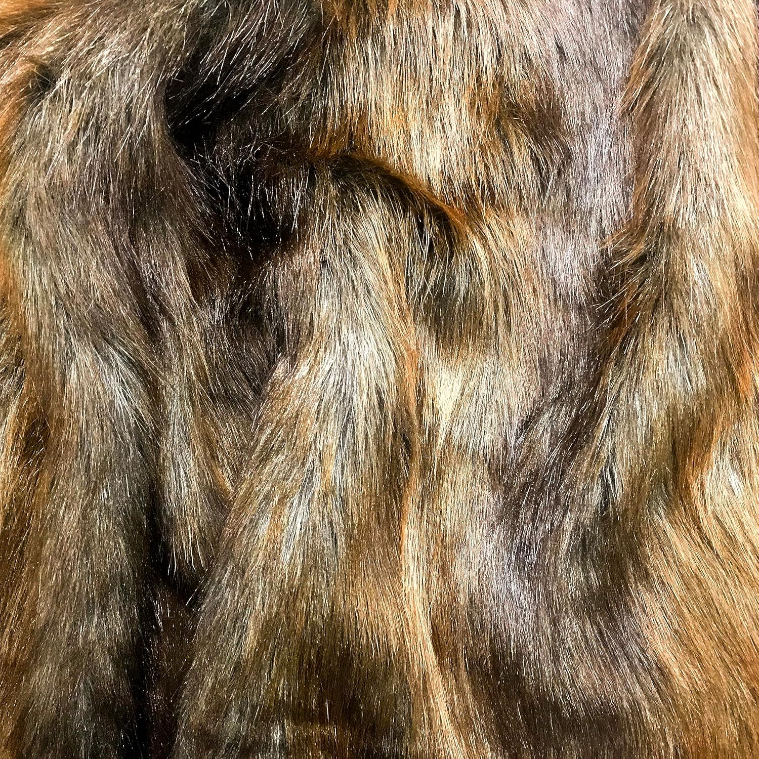 Amazon.com: New Brown Wolf Long Hair Faux Fur by Elotex International ...