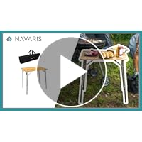 Navaris Wooden Folding Table - Large Bamboo Height Adjustable, Foldable ...