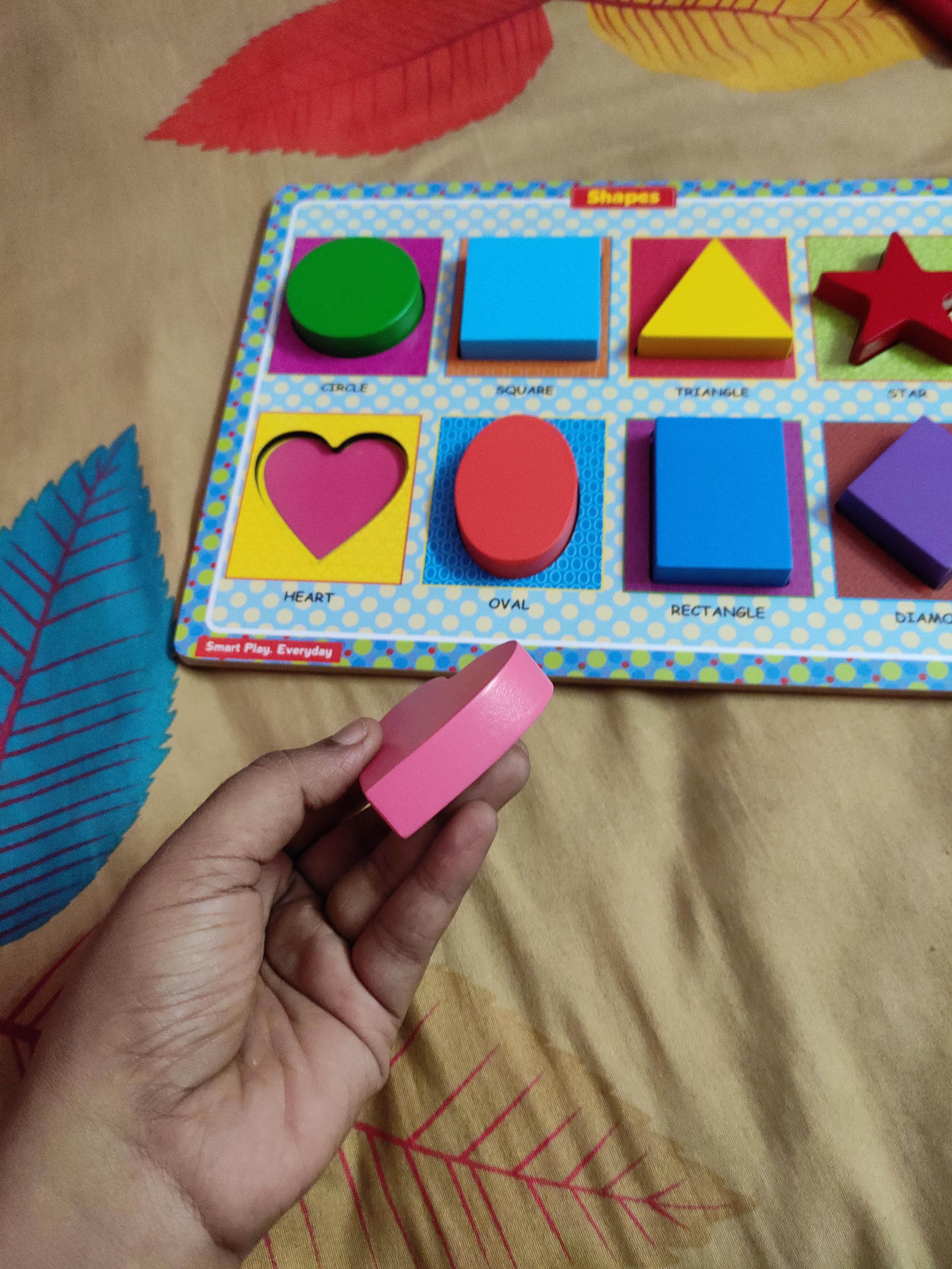 Skillofun Wooden Shapes Chunky Puzzle (2+ Year)-Learning Puzzle for ...