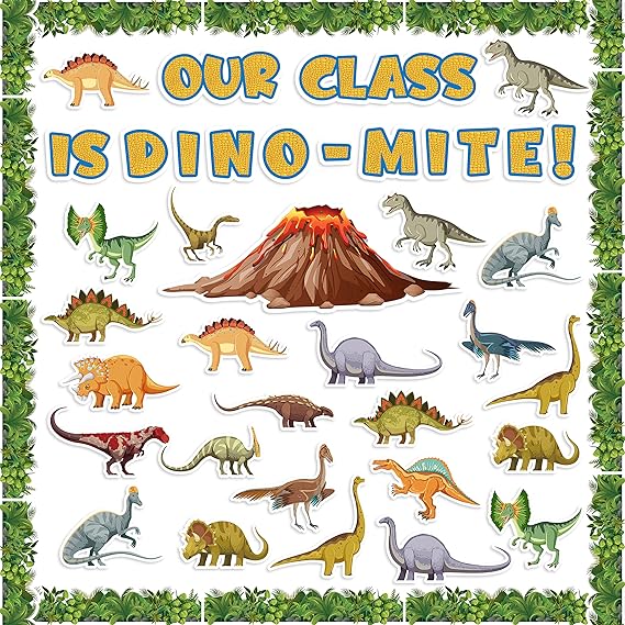 Amazon.com : B1ykin 119Pcs Back to School Dinosaur Volcano Dino-MITE ...