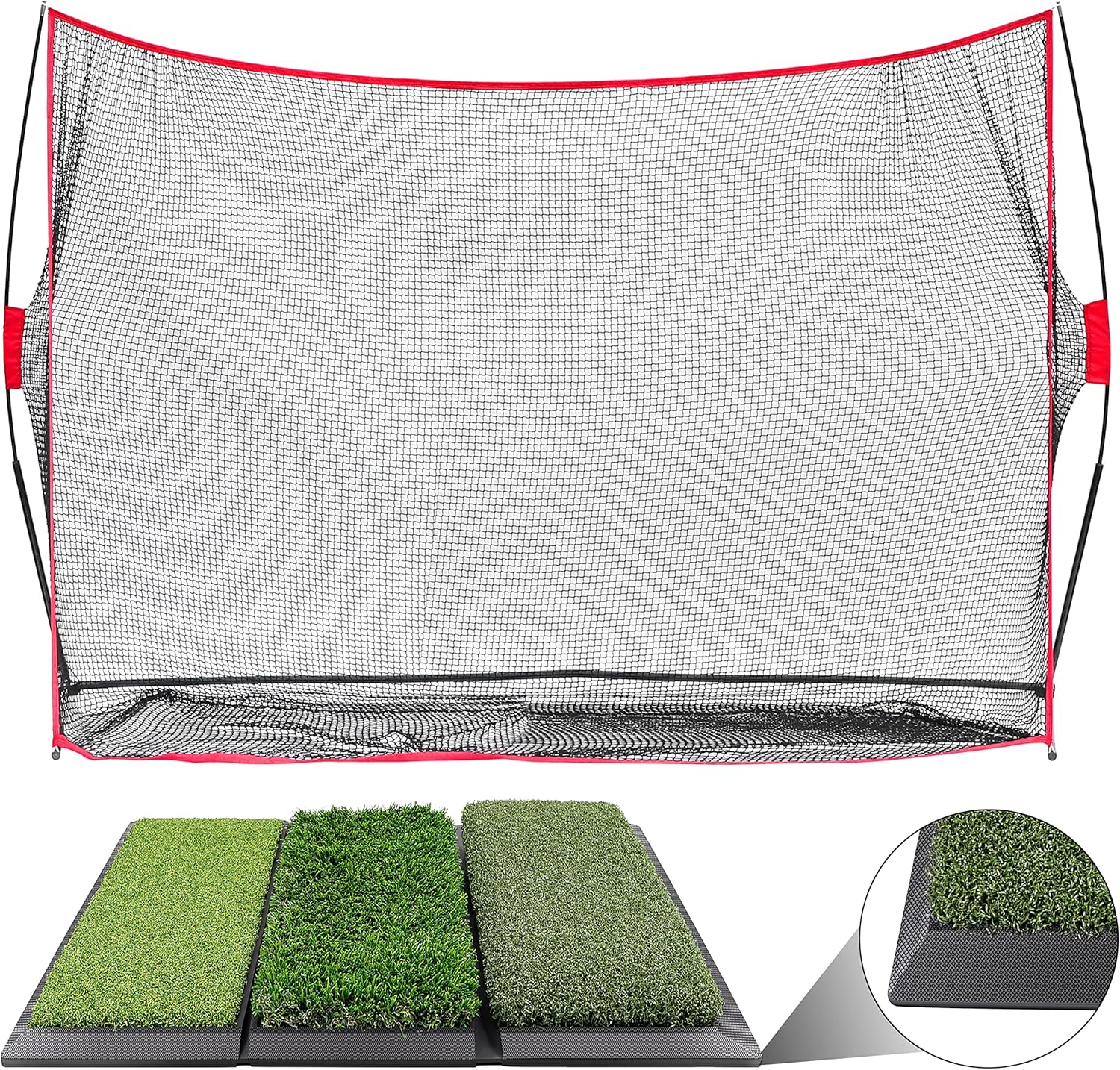 Amazon.com: Champkey 10' x 7' Golf Hitting Net with 16" x 25" Tri-Turf ...