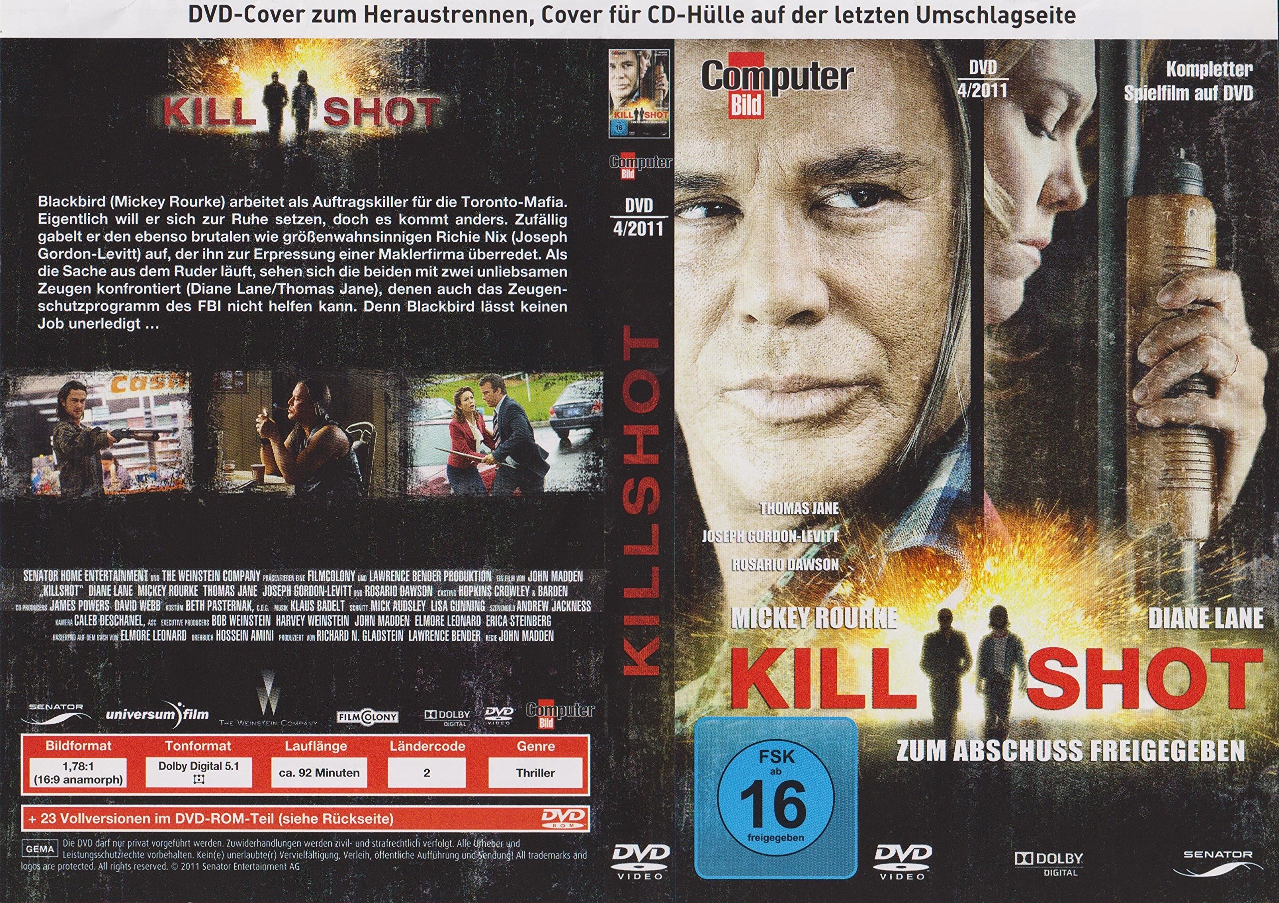 Killshot: Amazon.de: Lane, Diane, Rourke, Mickey, Jane, Thomas, Gordon ...