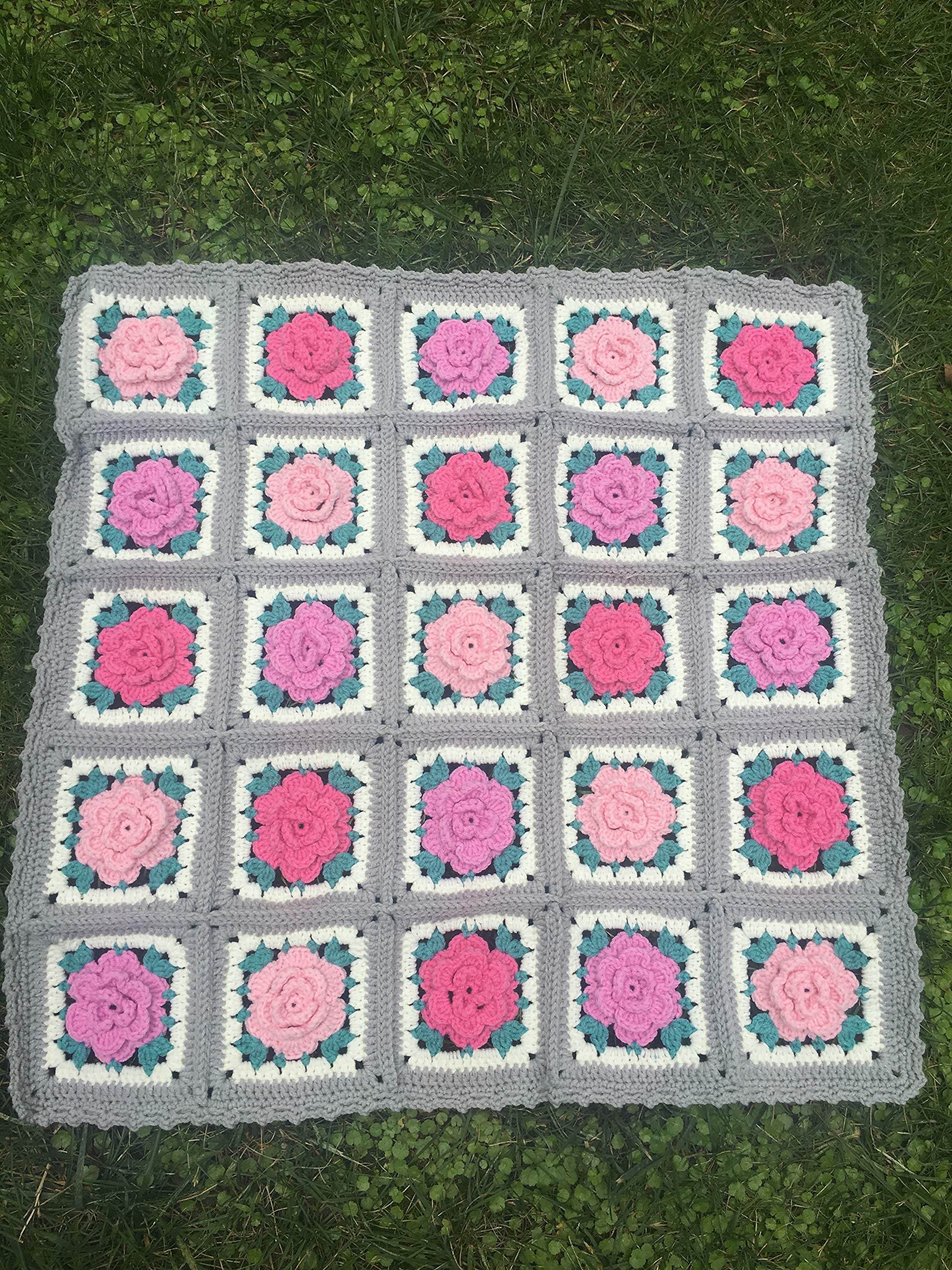 How To Crochet A Granny Square Rose at Charles Blalock blog