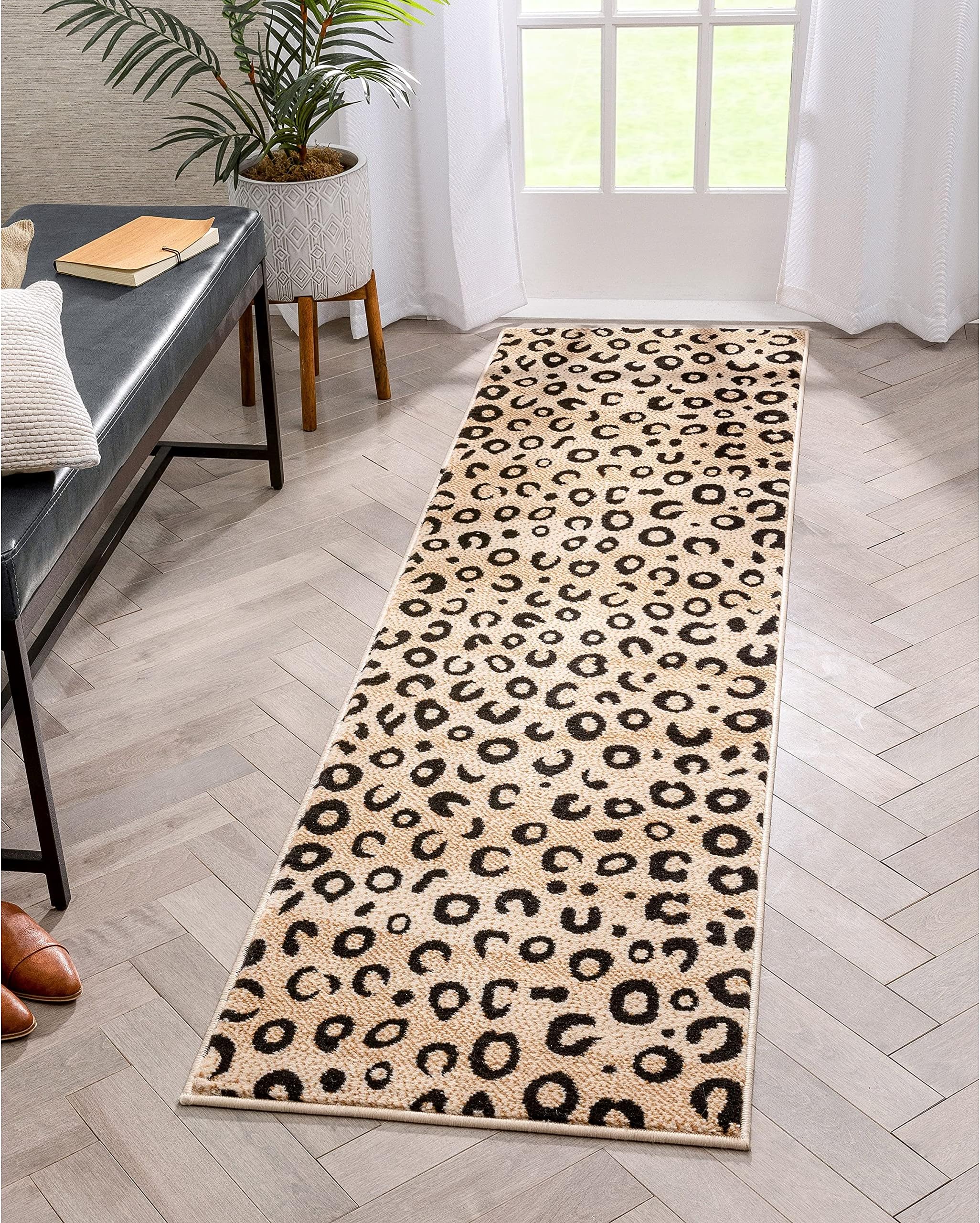 Amazon.com: Leopard Print Long Runner Rug for Hallway,Cheetah Safari ...