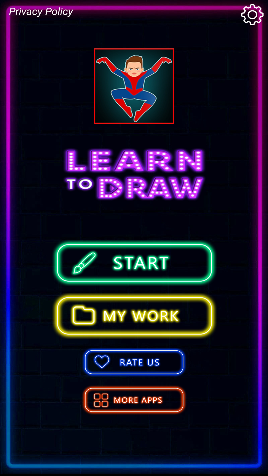 Draw Neon Super hero Coloring Book Glow - App on Amazon Appstore