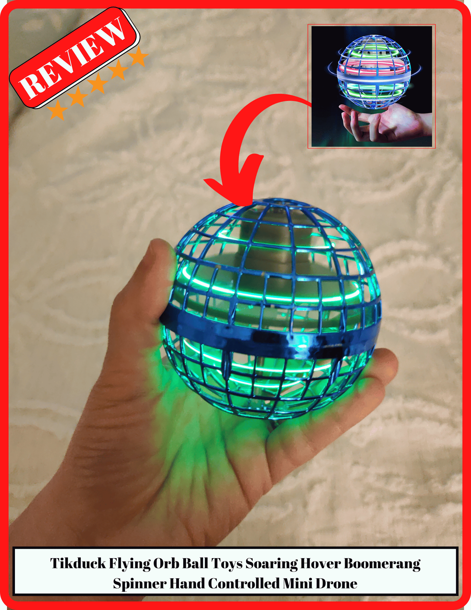 Watch Tikduck Flying Orb Ball Toys Soaring Hover Boomerang Spinner on ...