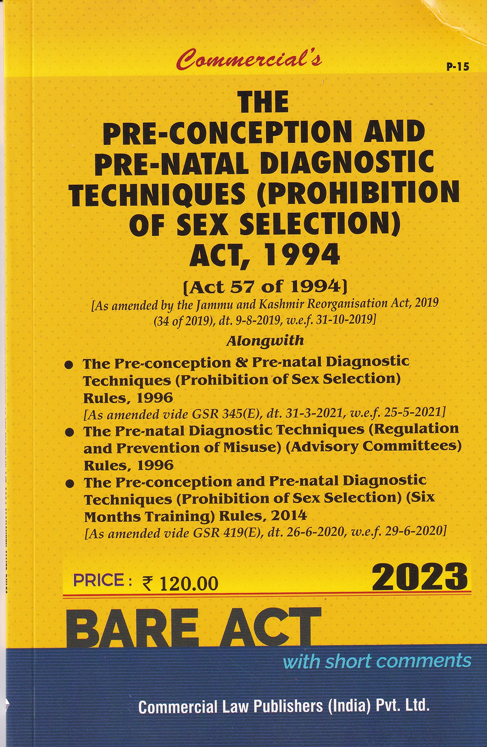 Buy Pre-conception and Pre-Natal Diagnostic Techniques.........Act ...