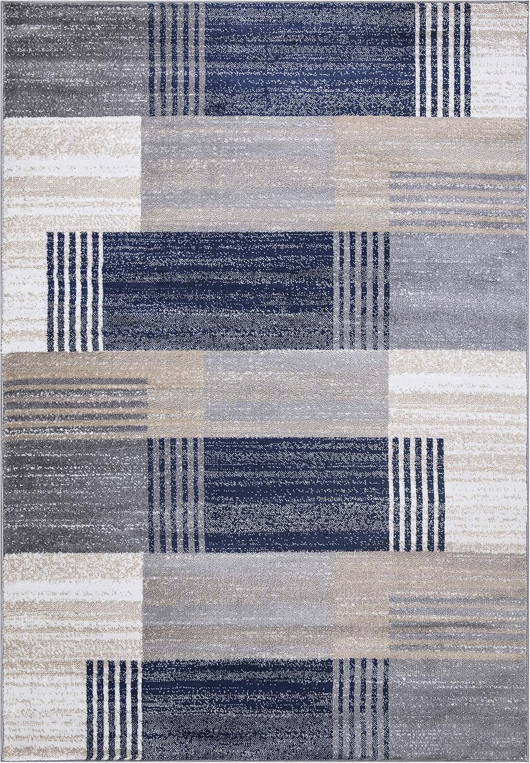 Home Looks Navy Rugs for Living Room 160 x 230 Rectangular Indoor Rugs ...