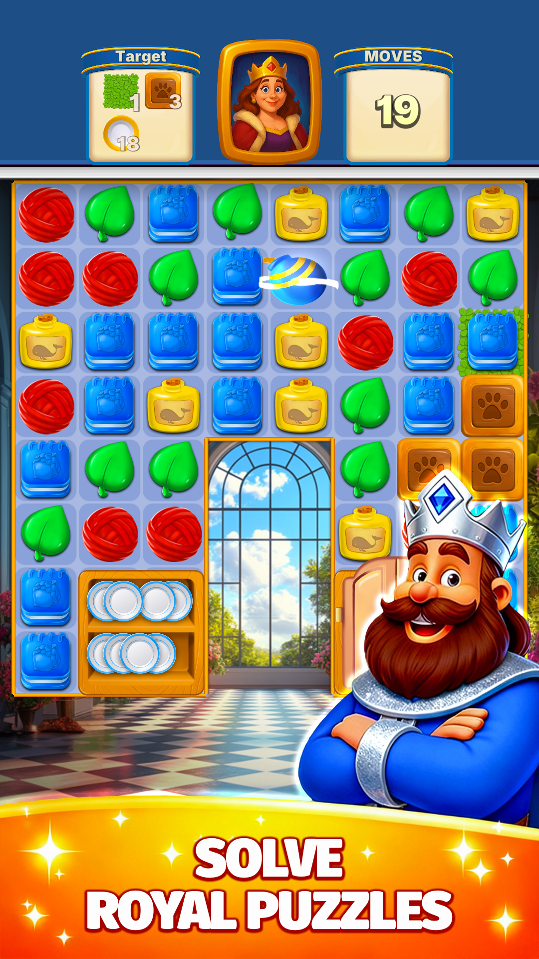 Match 3 Game King Puzzle: Royal Match & Puzzle Games Adventure to Blast ...