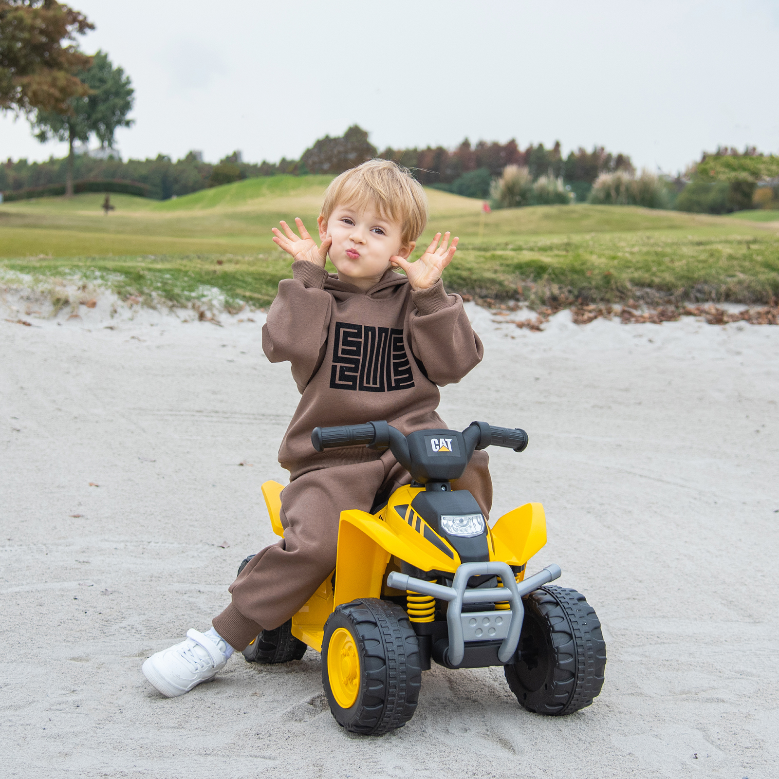 CAT Licensed Quad Toy Costzon CAT Kids 6V Ride-On ATV Quad Toy – LED ...