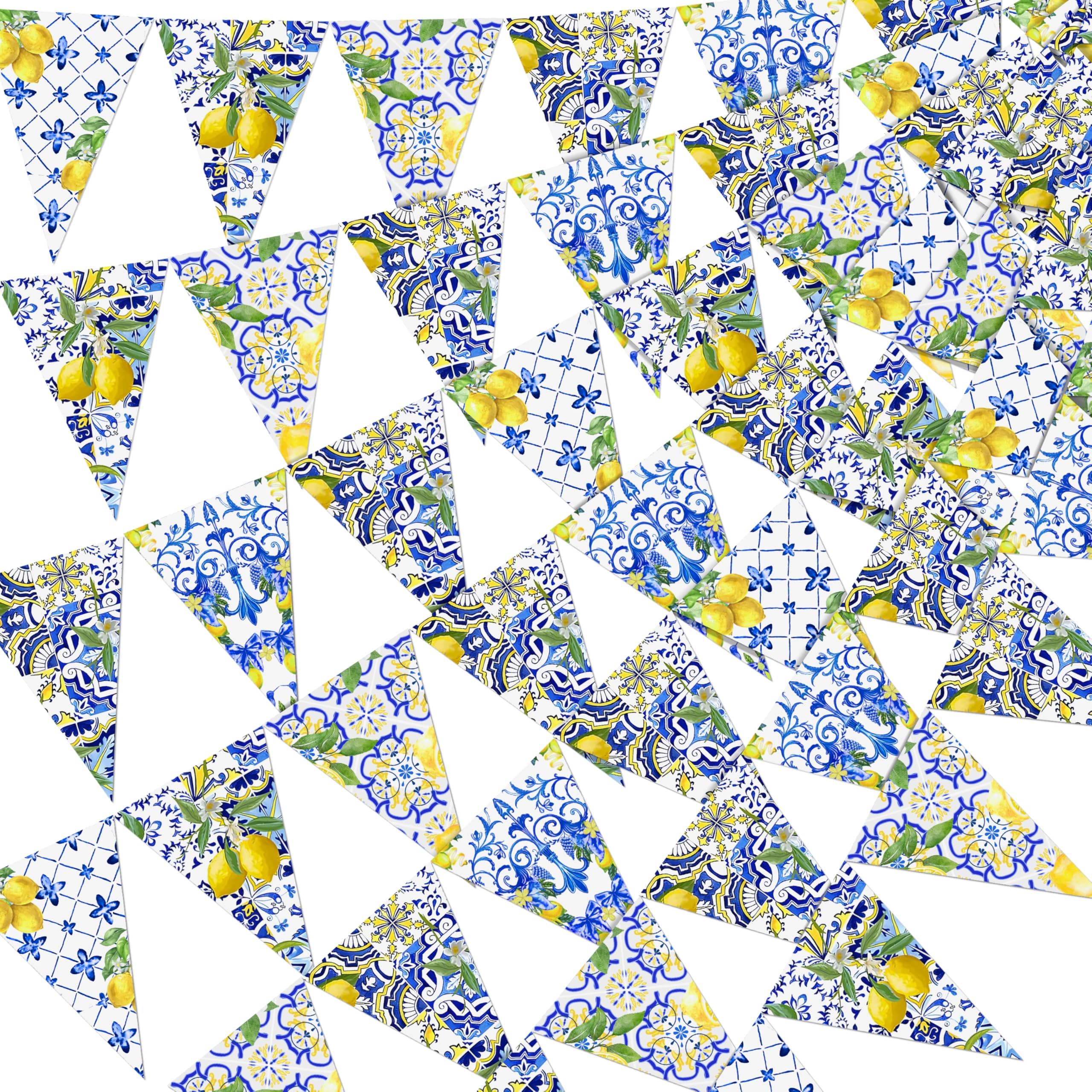 Amazon.com: 6PCS Lemon Party Decorations Mediterranean Pennant Garlands ...