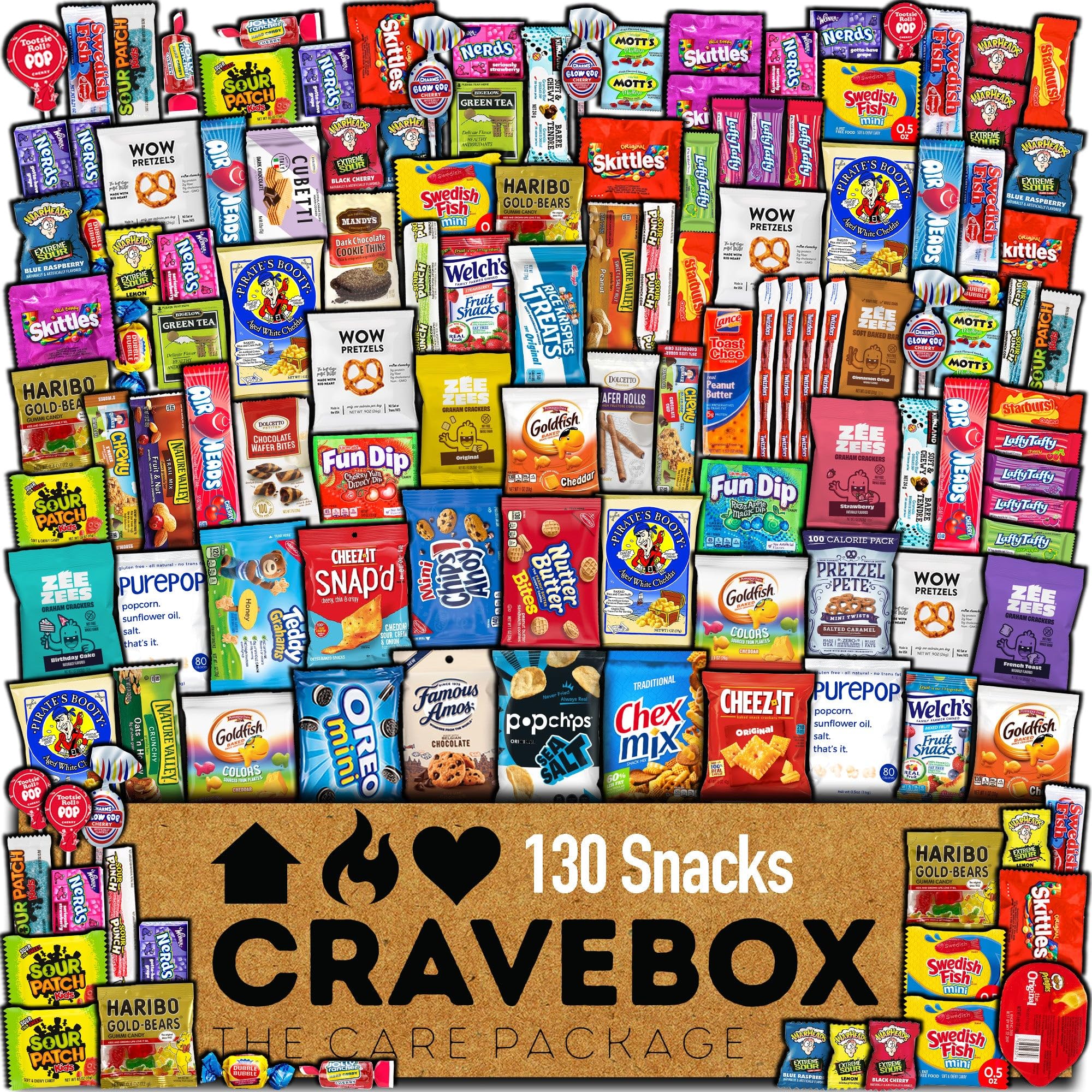 Amazon.com: CRAVEBOX 130ct Snack Box Snacks Variety Pack for Adults ...