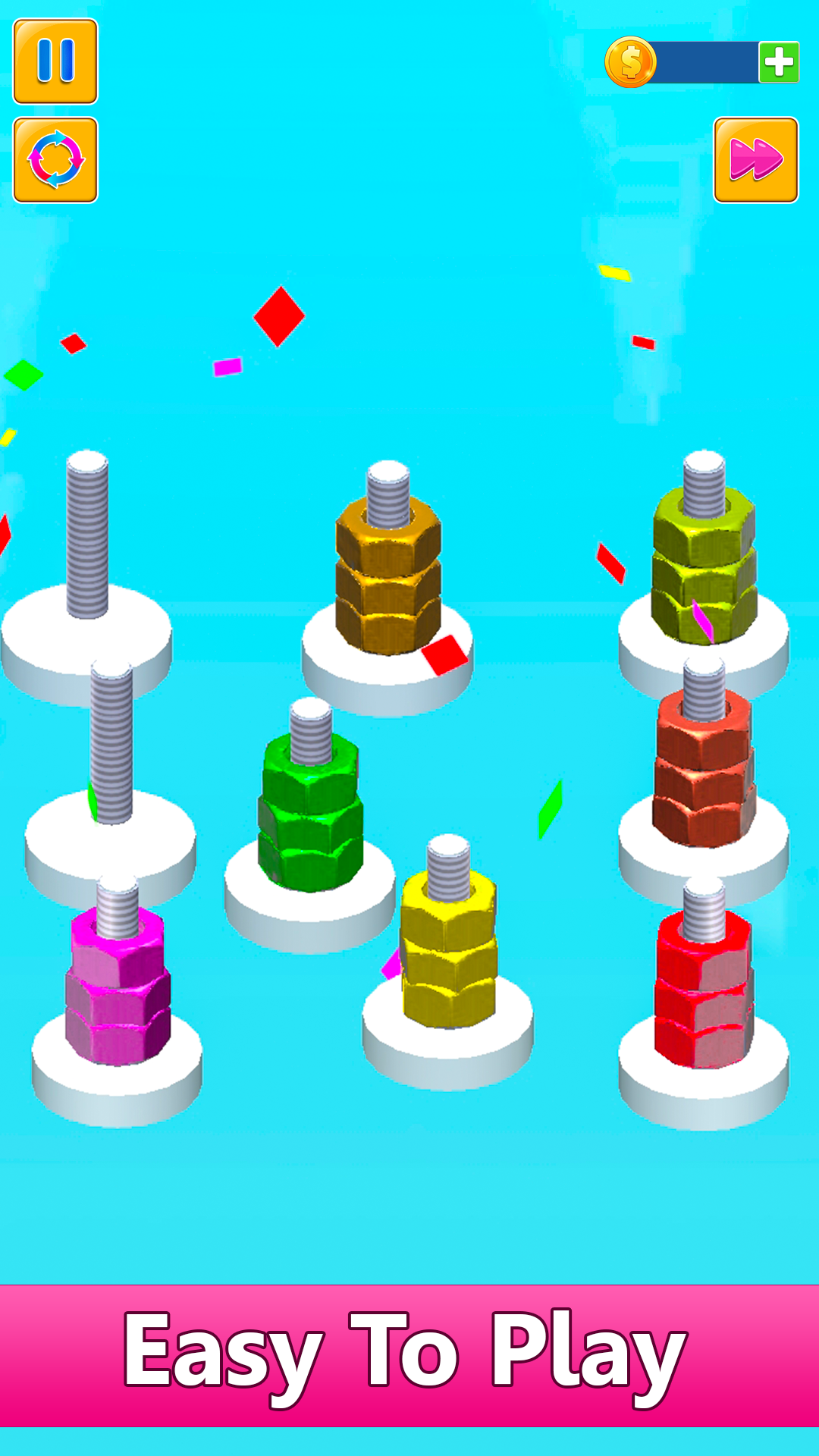 Nuts and Bolts Sort Color Sorting Tile Match Master 3D Game 2024 - App ...