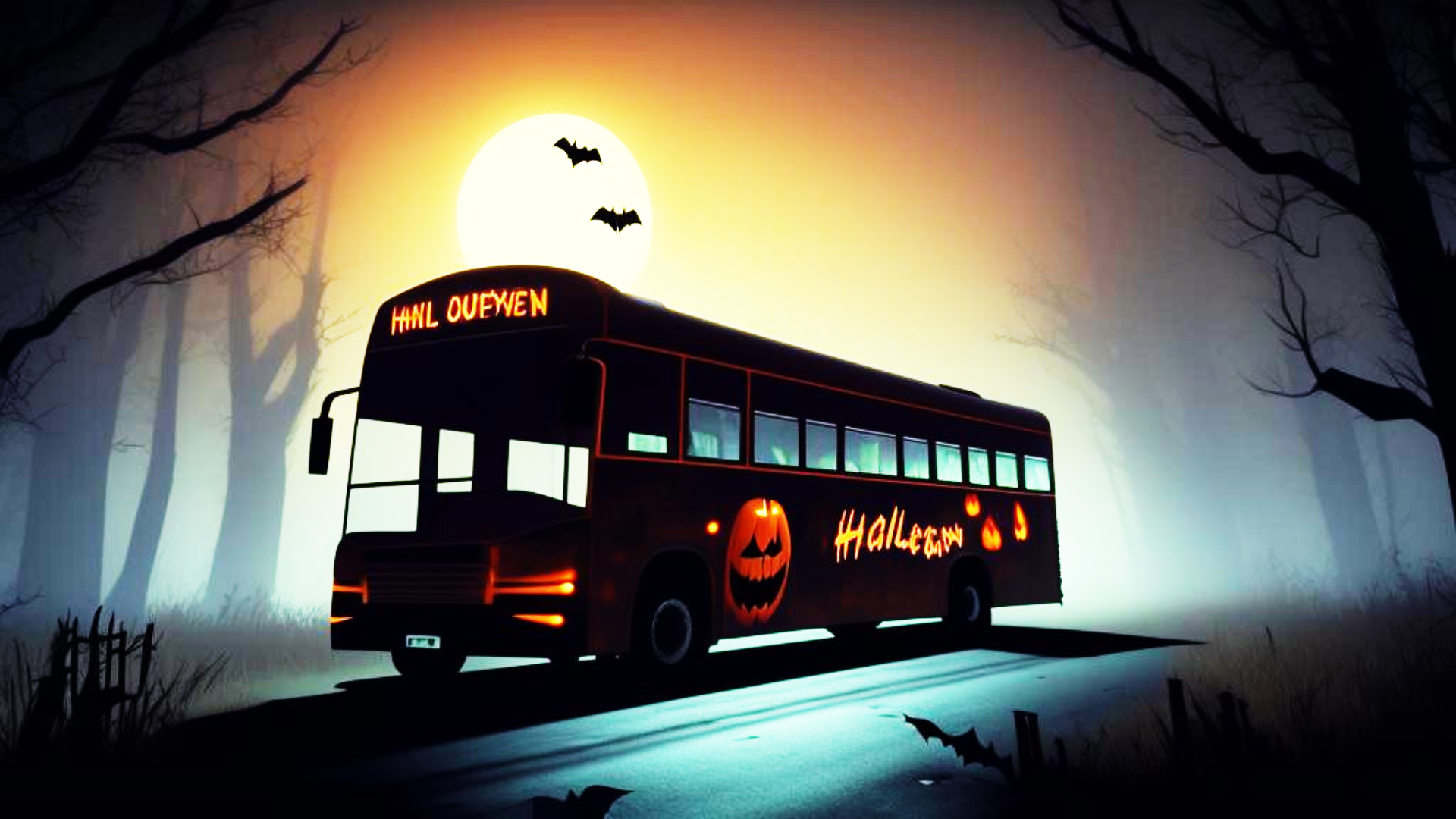 Monster Halloween Party Bus Driver Simulator 2023: Real Car Driving ...