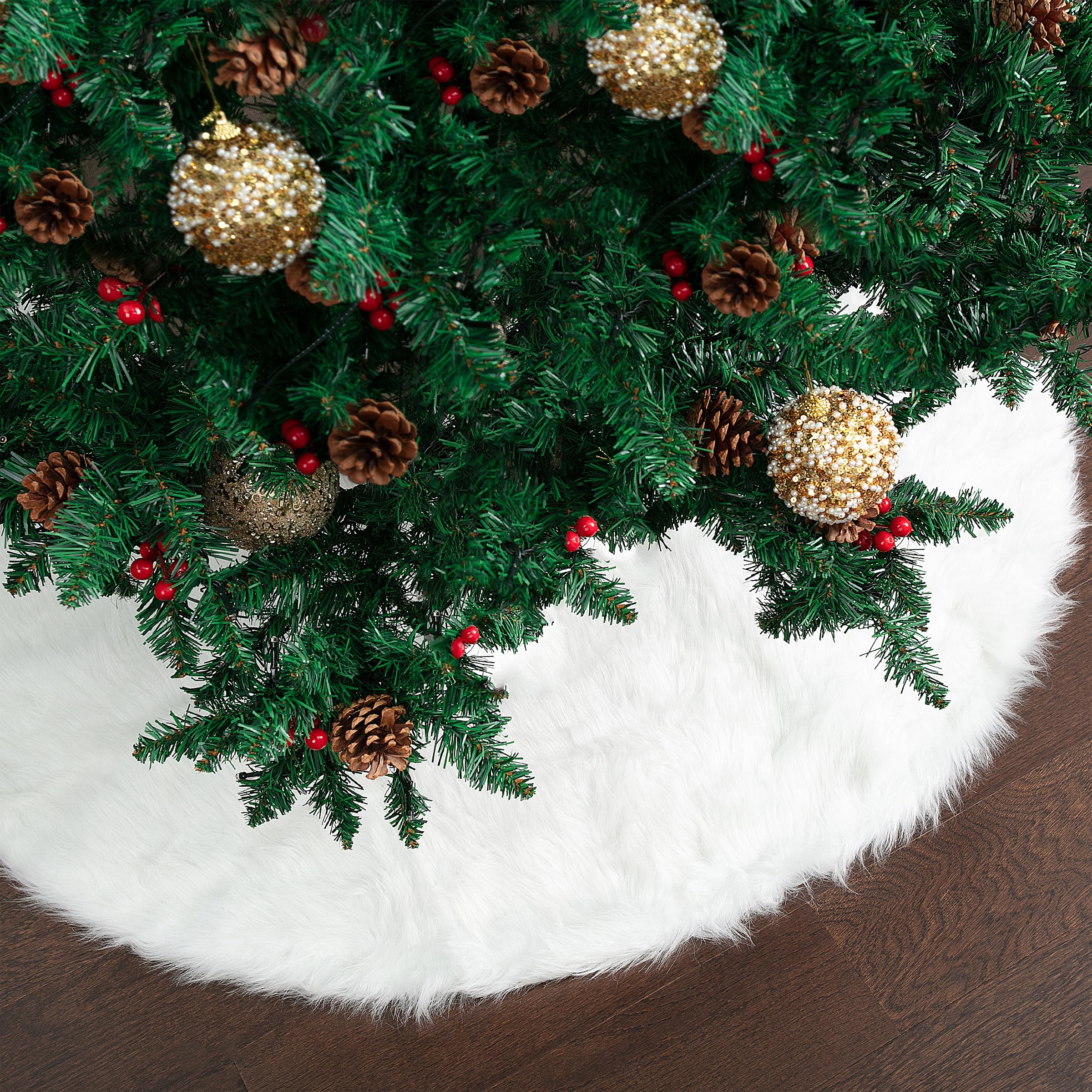 Amazon.com: Mr. Pen- Christmas Tree Skirt 48 inches, White Faux Fur ...