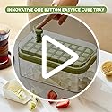Amazon.com: Ice Cube Tray with Lid & Bin, Upgraded One Button Release Ice Cube Trays, Ice Maker ...