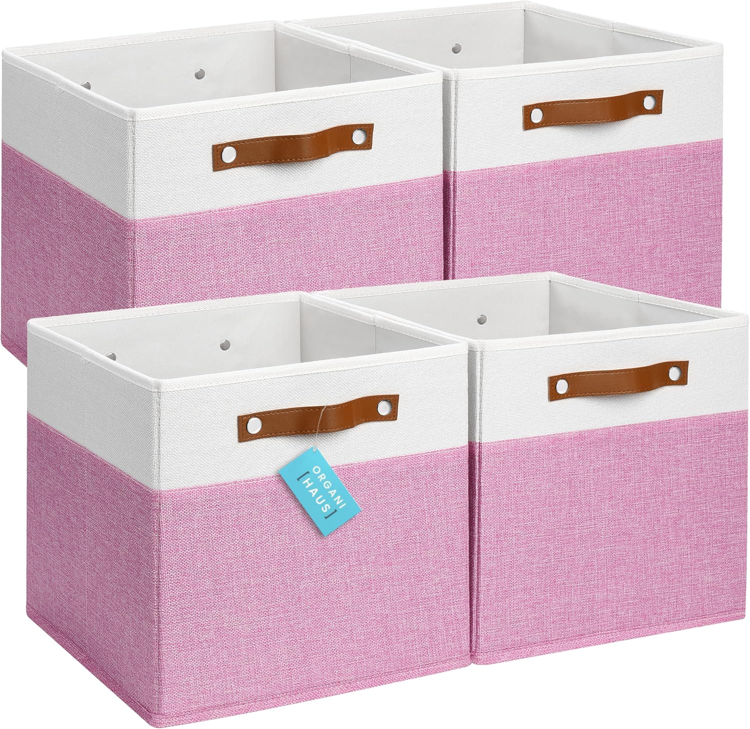 Amazon.com - OrganiHaus 12x12 Fabric Storage Bins - Set of 4, Cube ...