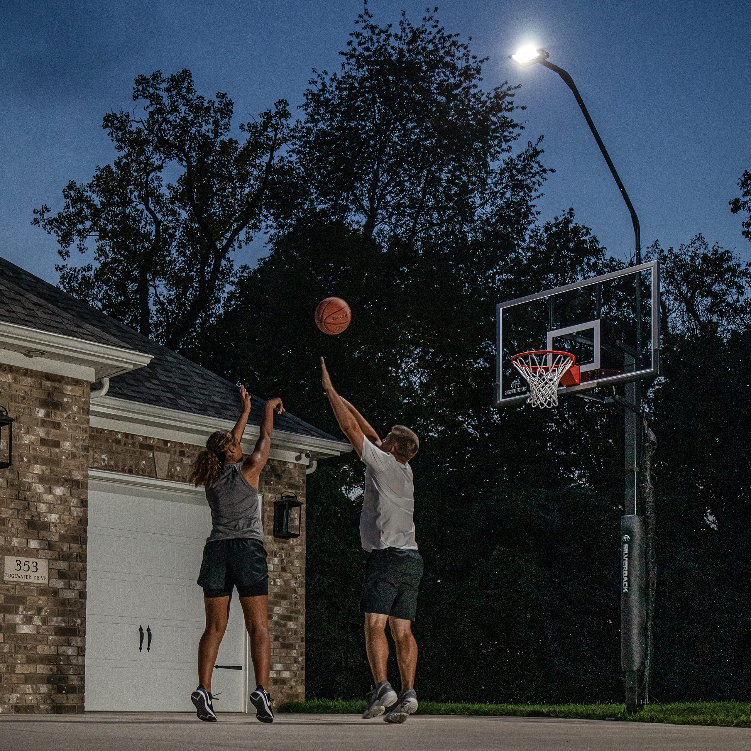 Silverback LED Basketball Hoop Light Illuminates Backboard, Rim, and ...