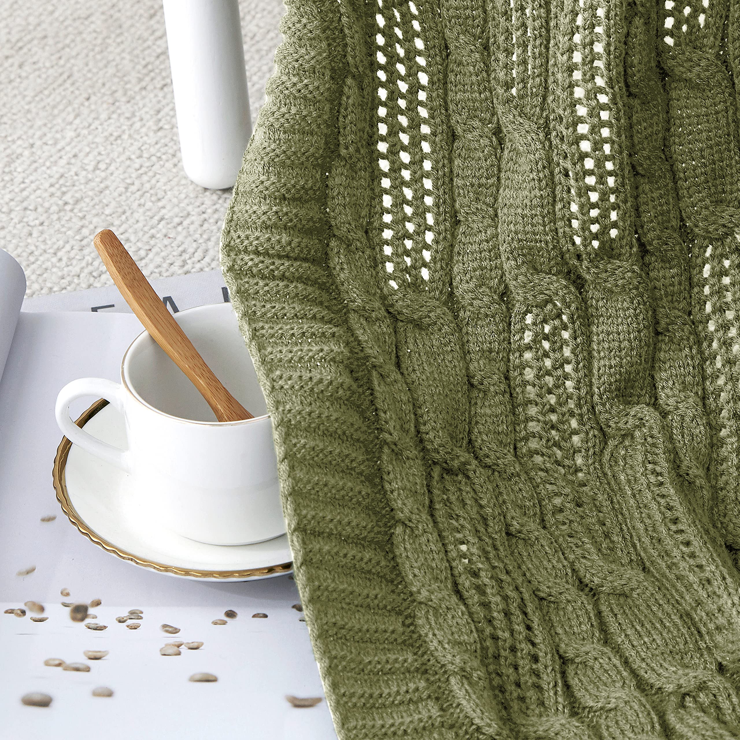 Snapklik.com : Cable Knit Throw Blankets 30 X 40 Inches, Soft Cozy And ...