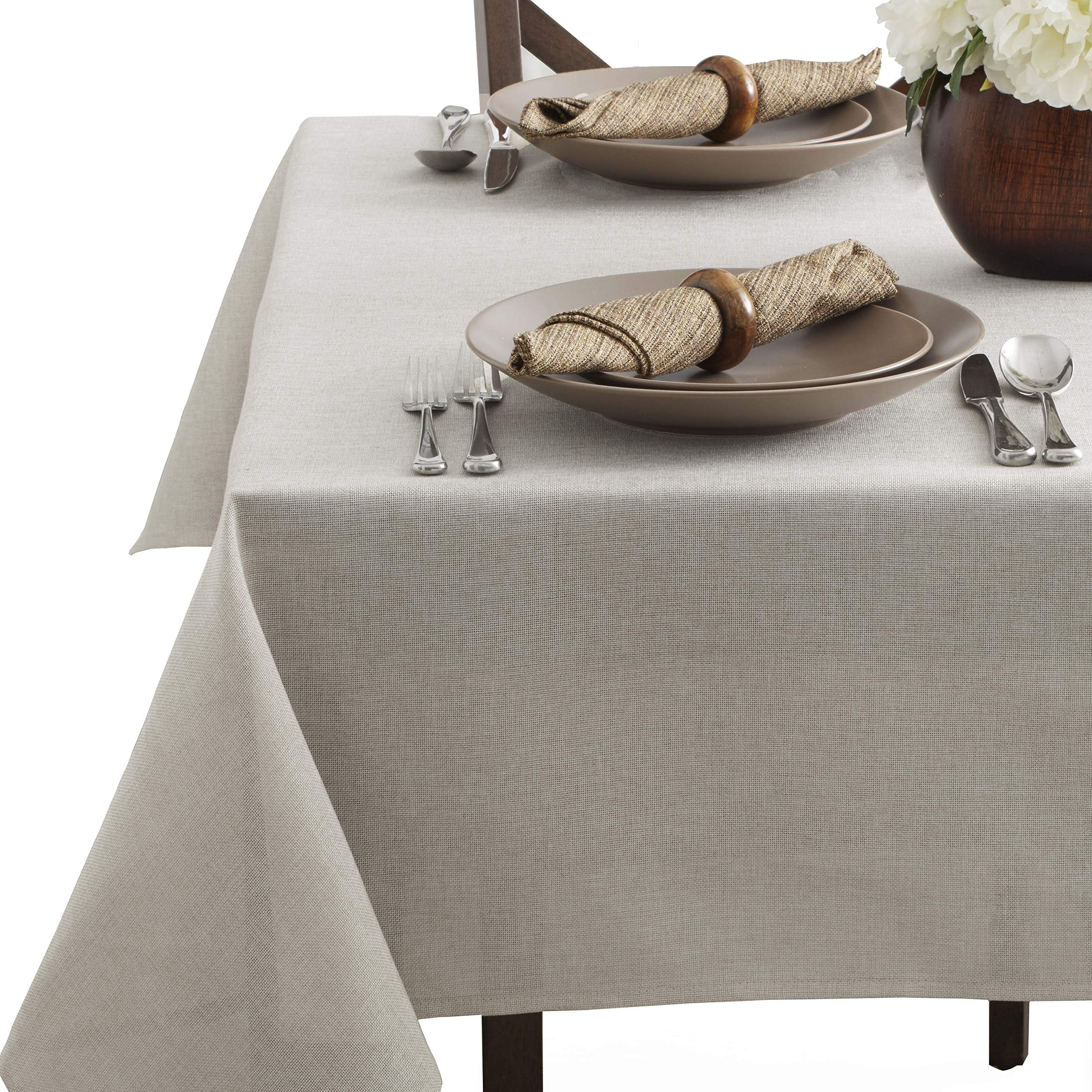 Amazon.com: Benson Mills Tweed Tablecloth, 60 in x 120 in, Silver ...
