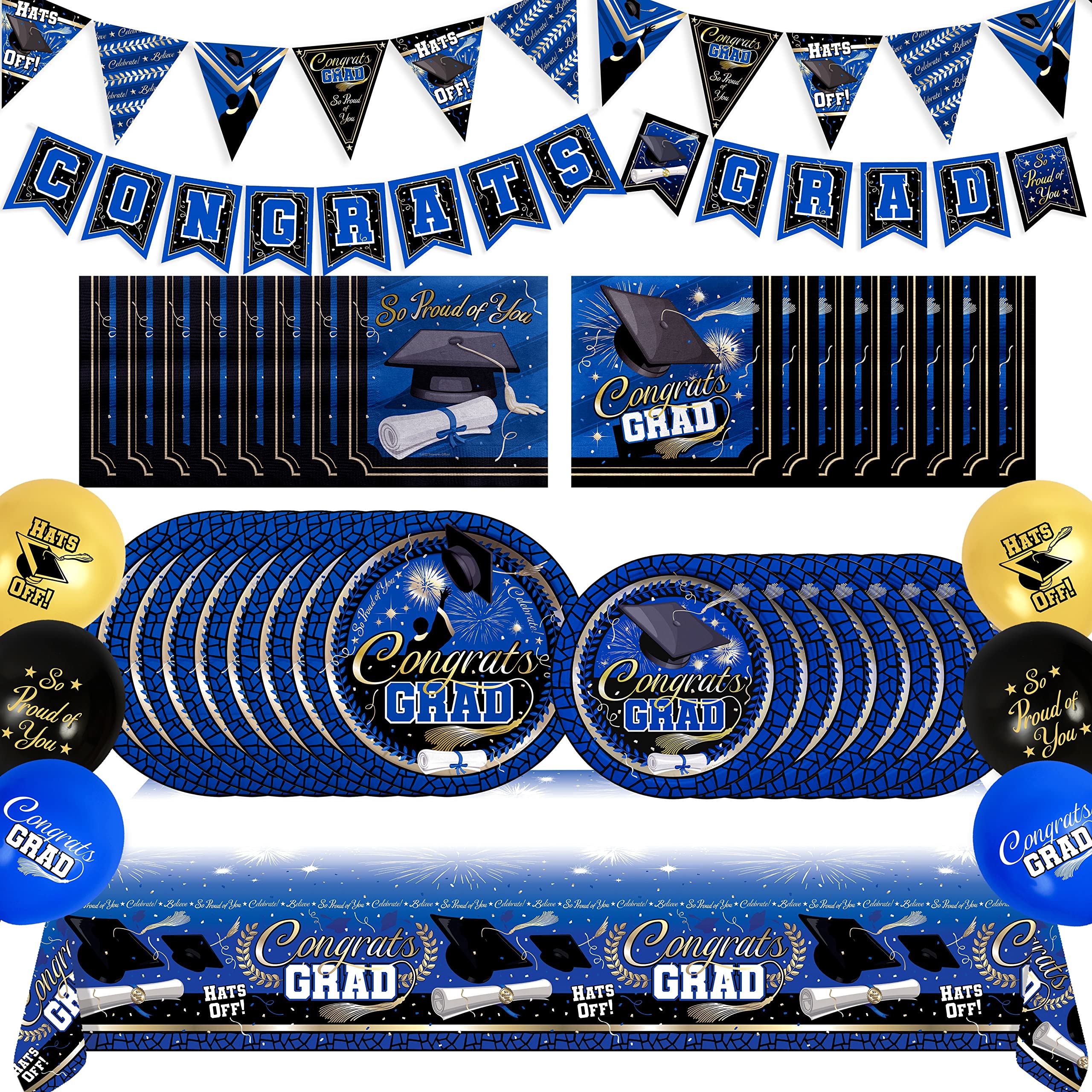 Amazon.com: Treasures Gifted Blue 2024 Graduation Decorations - Serves ...
