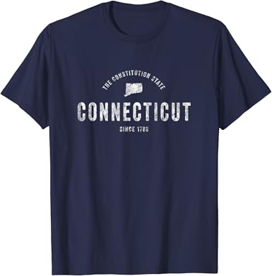 Amazon.com: Connecticut T-Shirt Vintage Sports Design Retro CT Tee ...