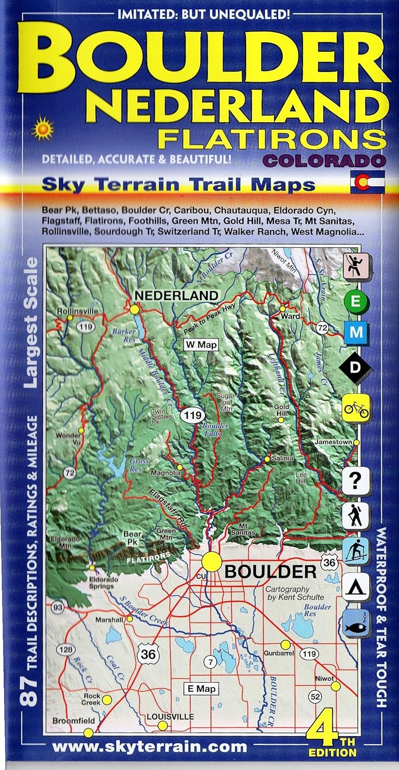 Boulder Nederland Trail Map 4th Edition: Sky Terrain, Kent Schulte ...