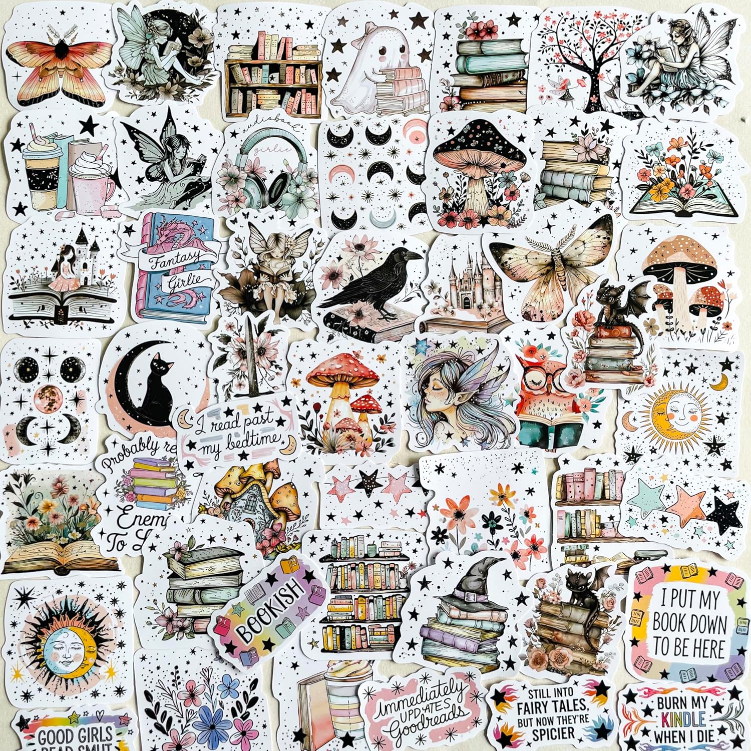Amazon.com: 50PCS Fantasy Gothic Bookish Stickers – Aesthetic Reading ...
