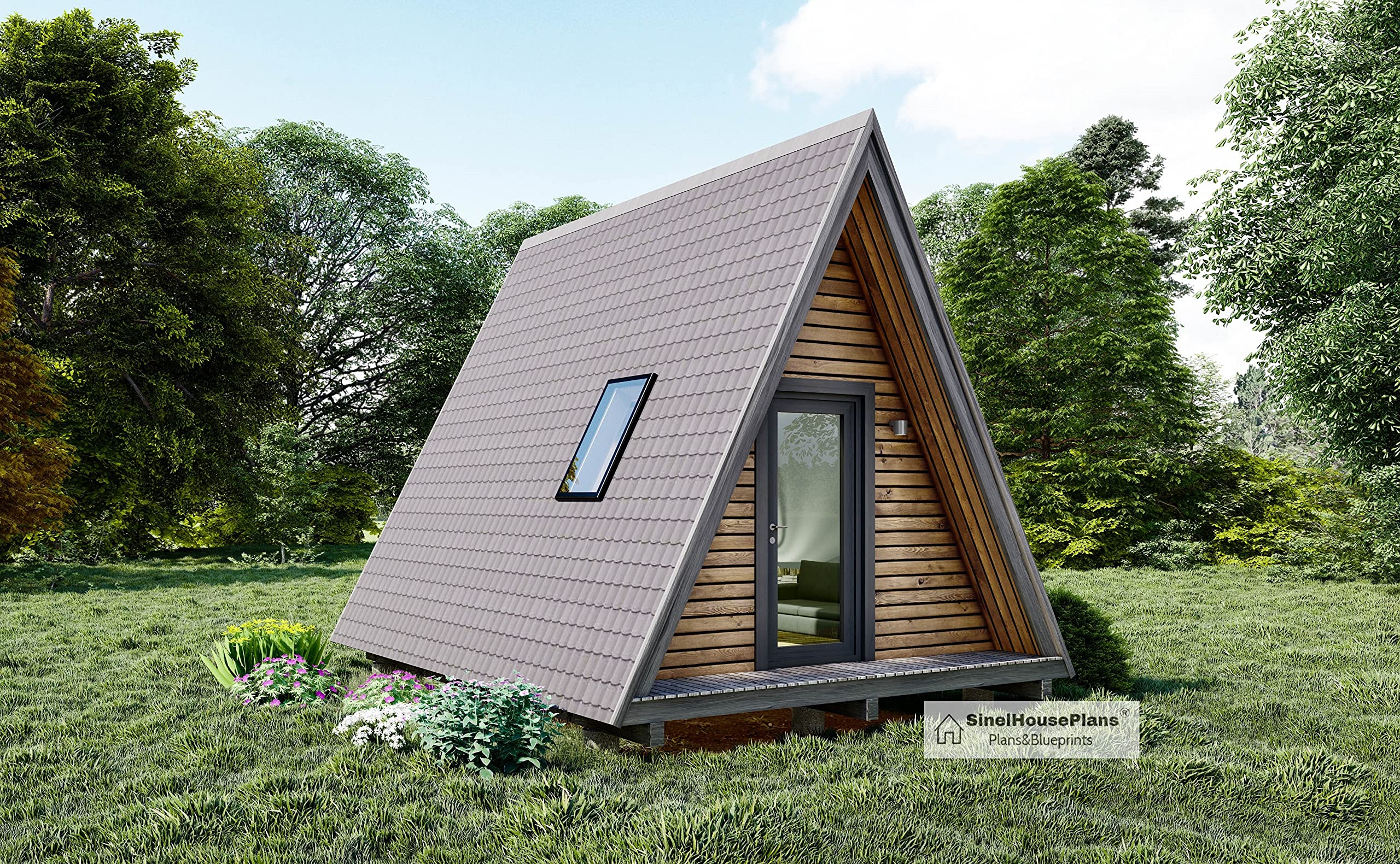 Buy Generic 14x18 A Frame Cabin Plan, Two Story Triangular Tiny House ...