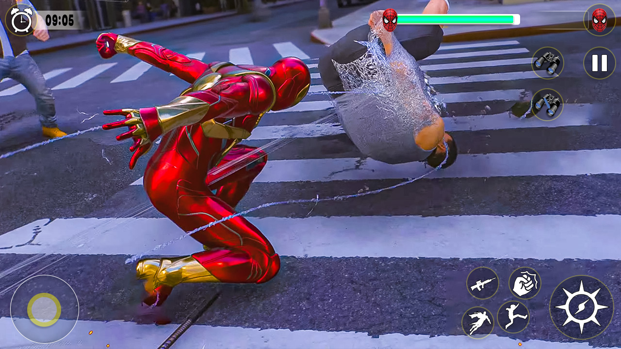 Spider Flying Rope Fighter Hero Game: Super Grand Open World Gangster ...