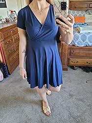 Amazon.com: MSBASIC Womens Party Dress High Waisted Flare Dress Navy L : Clothing, Shoes & Jewelry