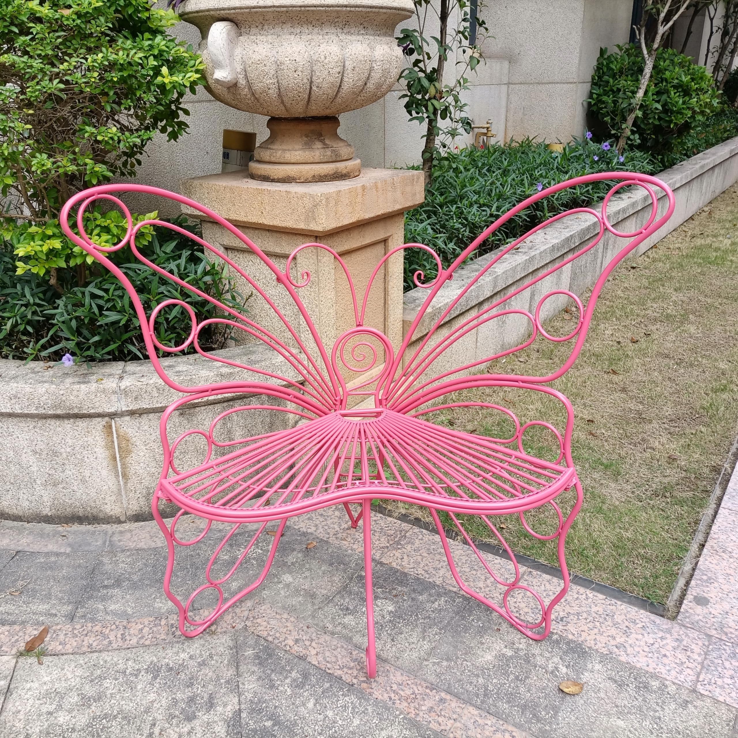 Amazon.com: Hi-Line Gift Ltd. Pink Metal Butterfly Chair: Charming ...