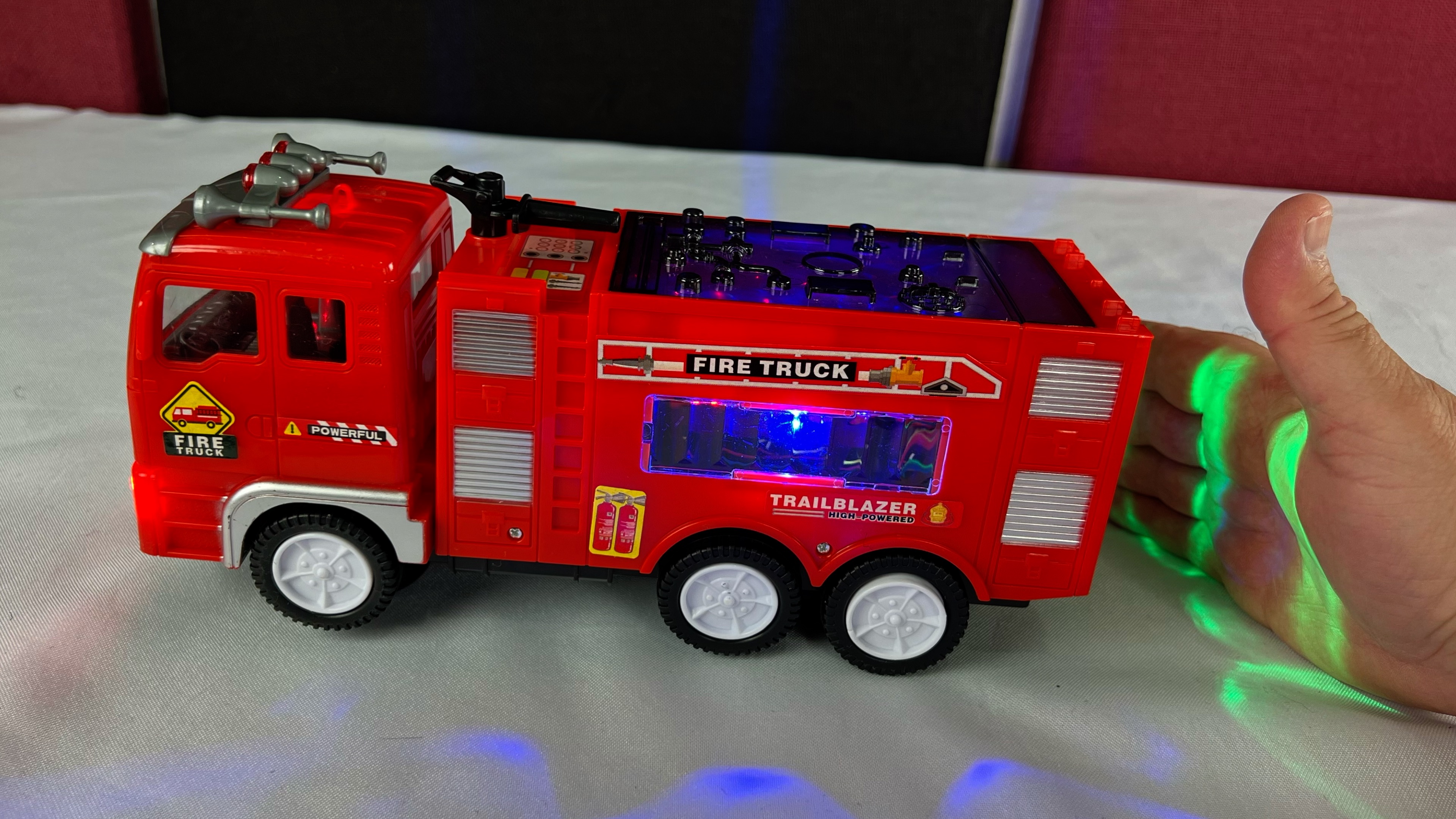 Watch Electric Fire Truck Toy with Bright Lights on Amazon Live
