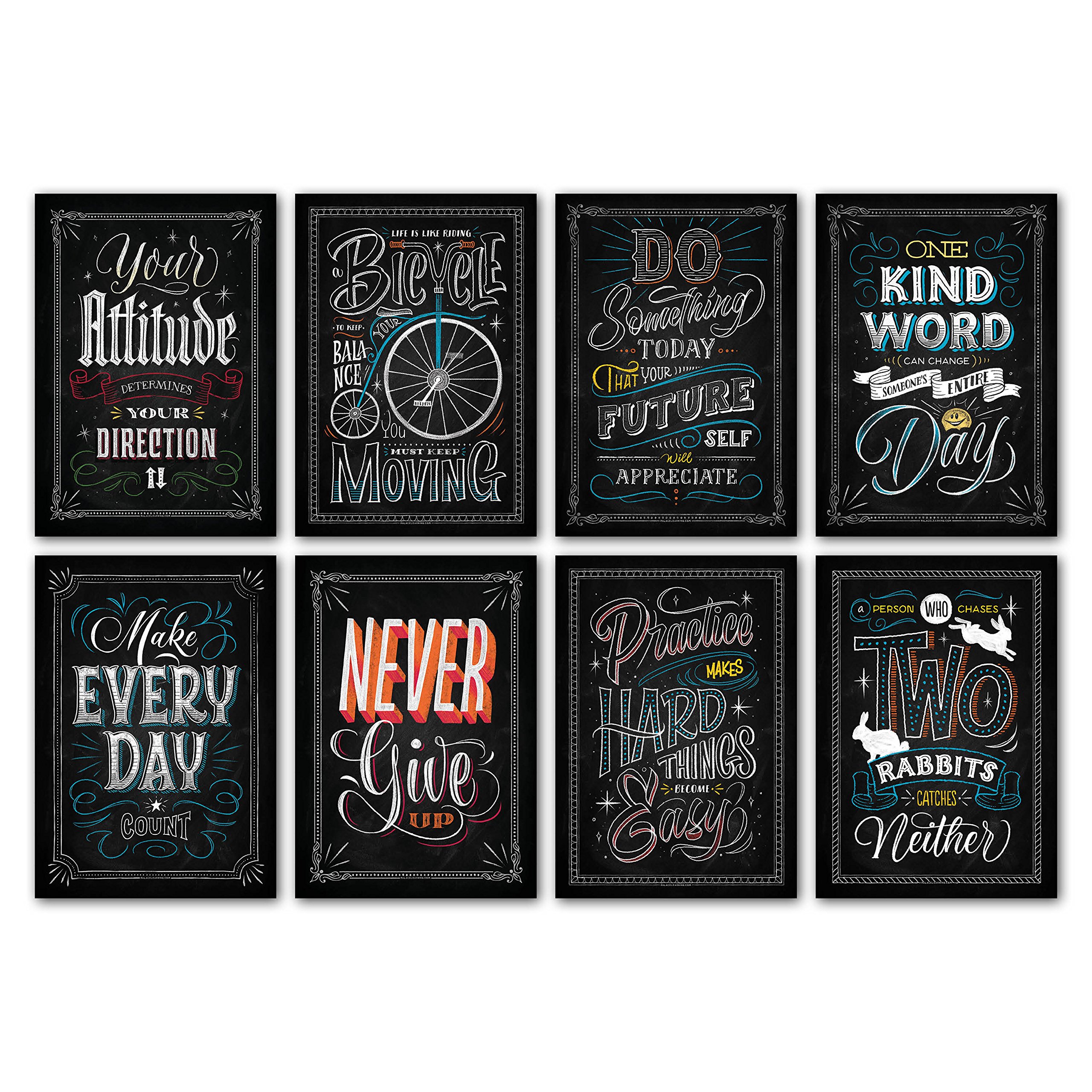 16 Inspirational Classroom Posters - Chalkboard Motivational Quotes for ...