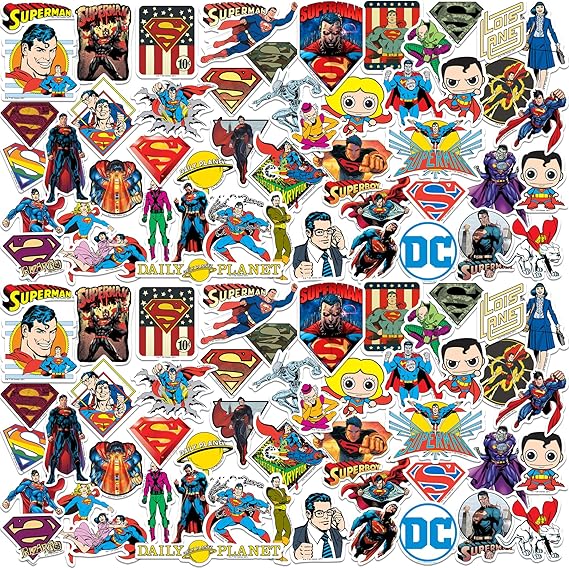 Amazon.com: Superman 100ct Die Cut Vinyl Stickers Variety Pack – DC ...