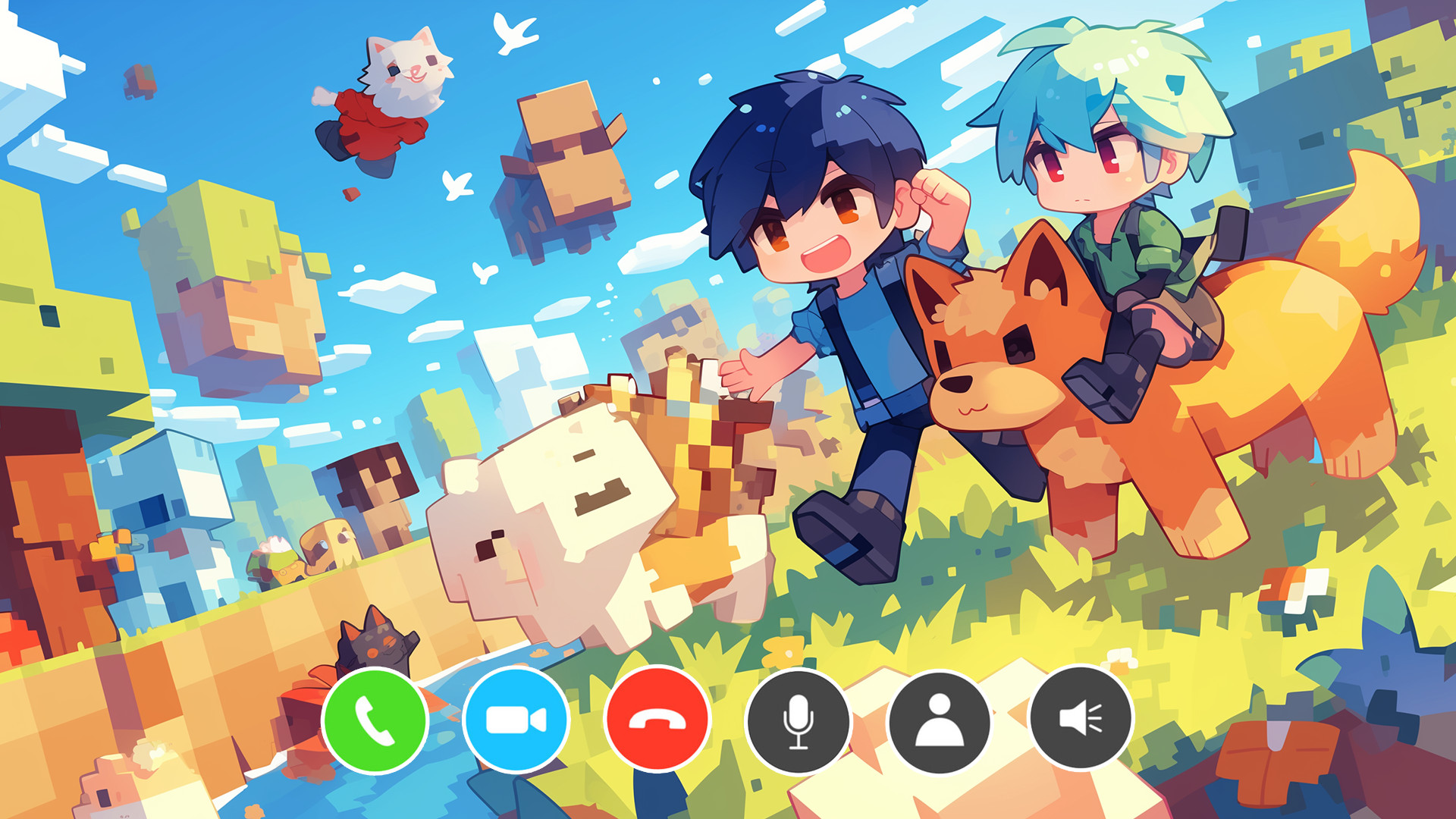 Pixel Crafty & Cute Pixel Cartoon Video Calls with Multiple Characters ...