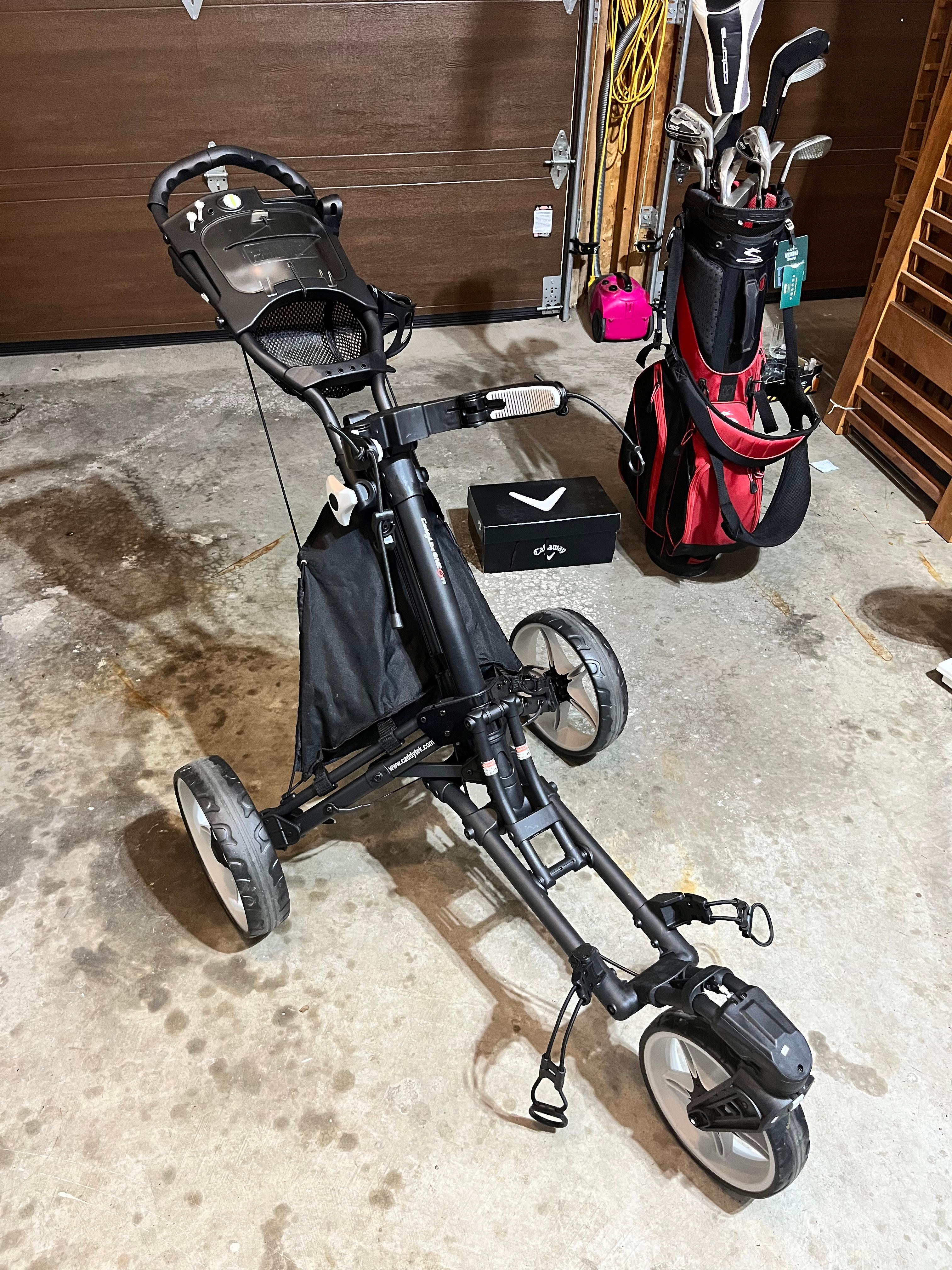 Watch Honest Review, Caddytek 3-wheel Push Golf Cart on Amazon Live