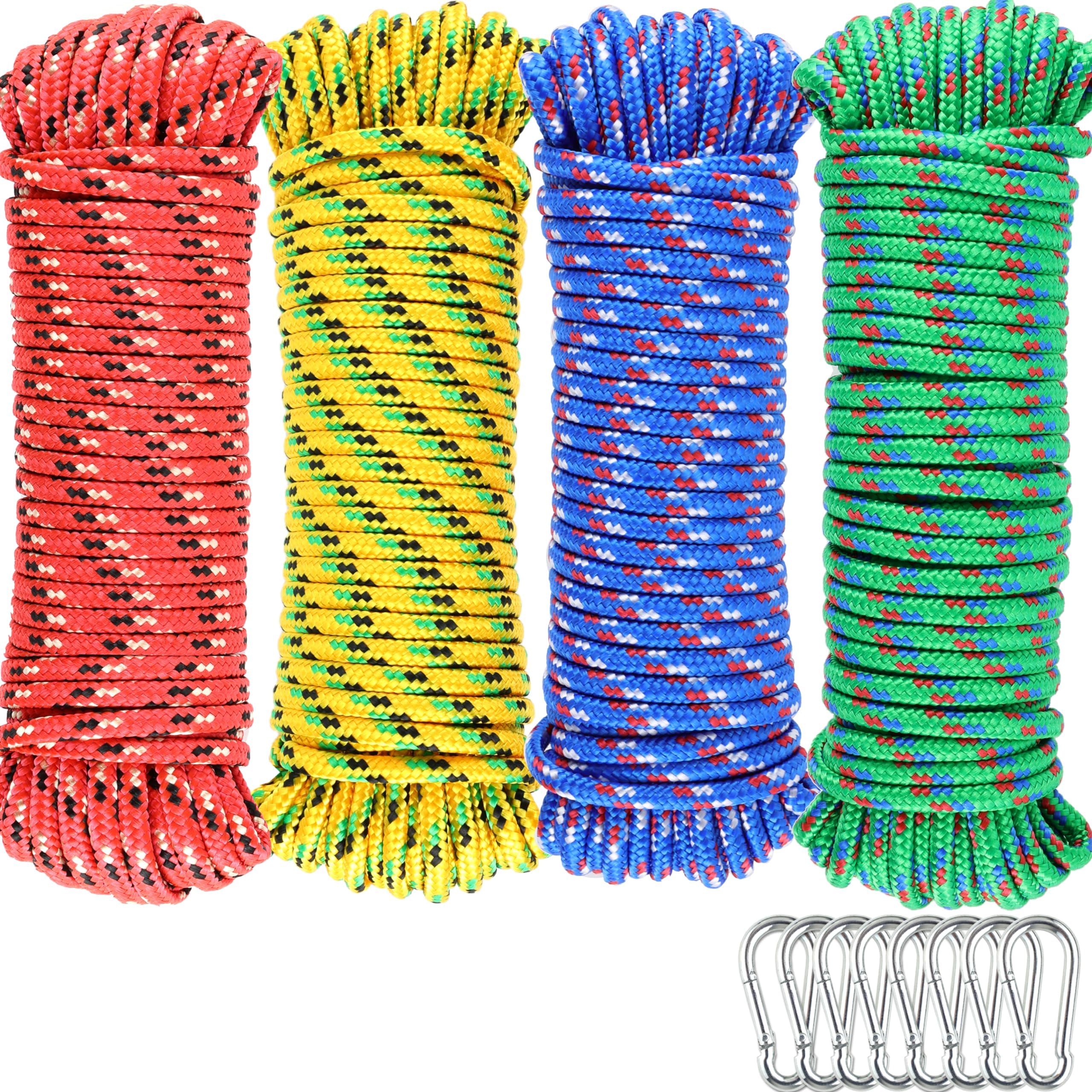 Amazon.com: Wellmax 4 Pack 3/16" x 50ft Diamond Braided Polypropylene ...